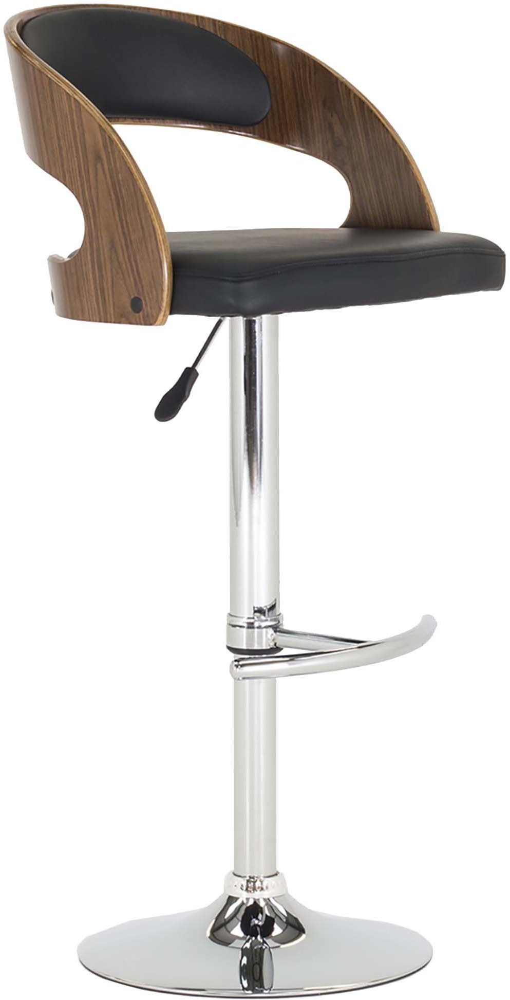Flair High/Low Gas Lift Bar Stool Black & Walnut - Meubles