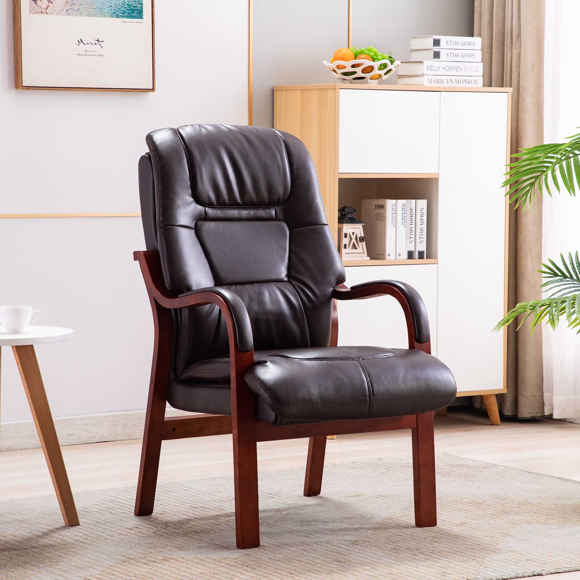 Brogan Orthopaedic Armchair Faux Leather Black - Meubles