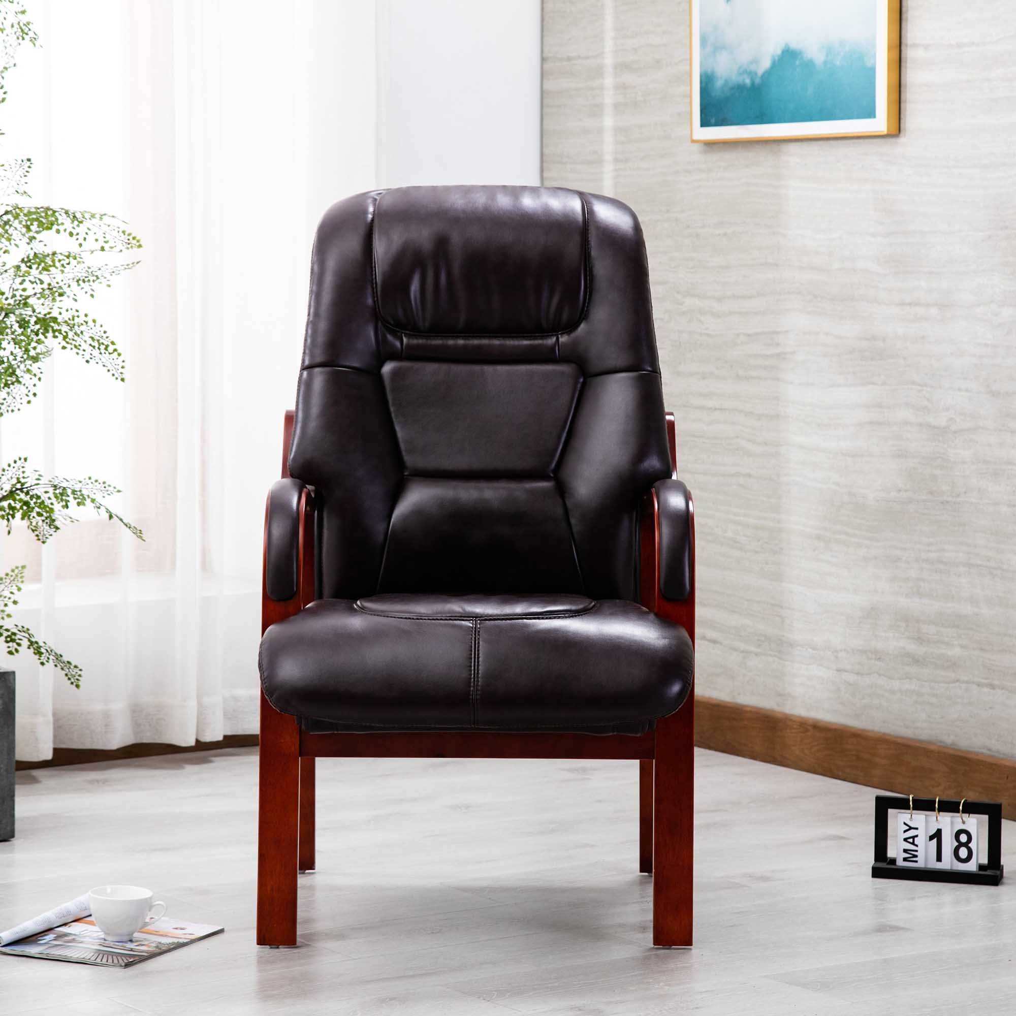 Brogan Orthopaedic Armchair Faux Leather Burgundy - Meubles
