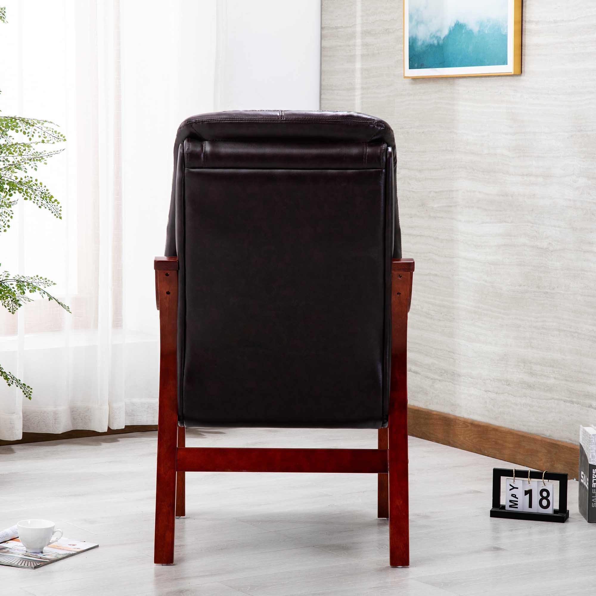 Brogan Orthopaedic Armchair Faux Leather Black - Meubles