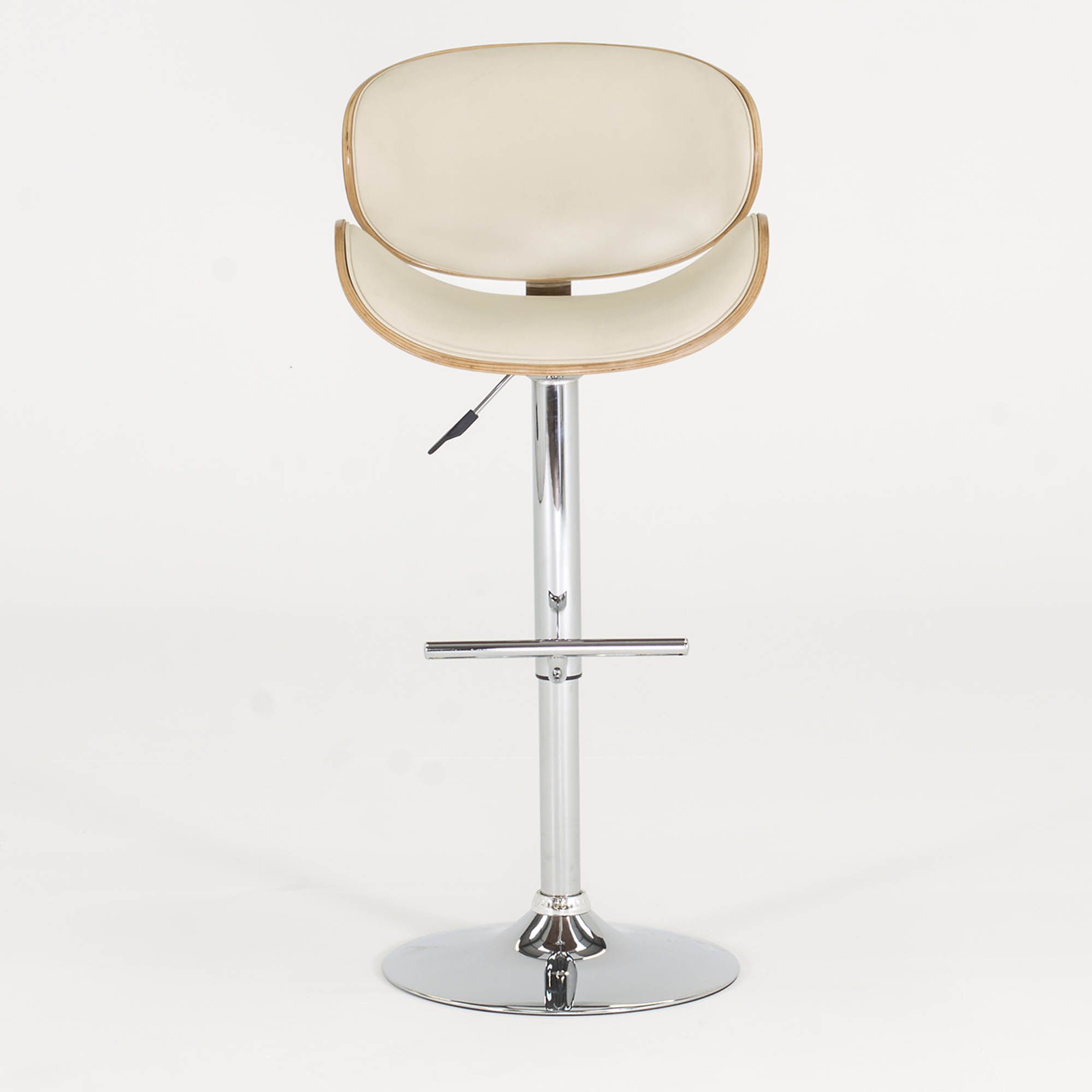 Rocco High/Low Gas Lift Bar Stool Faux Leather Cream - Counter Stools ...