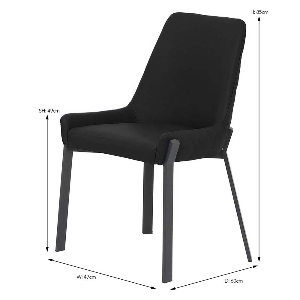Calabria Dining Chair Faux Leather Black - Meubles