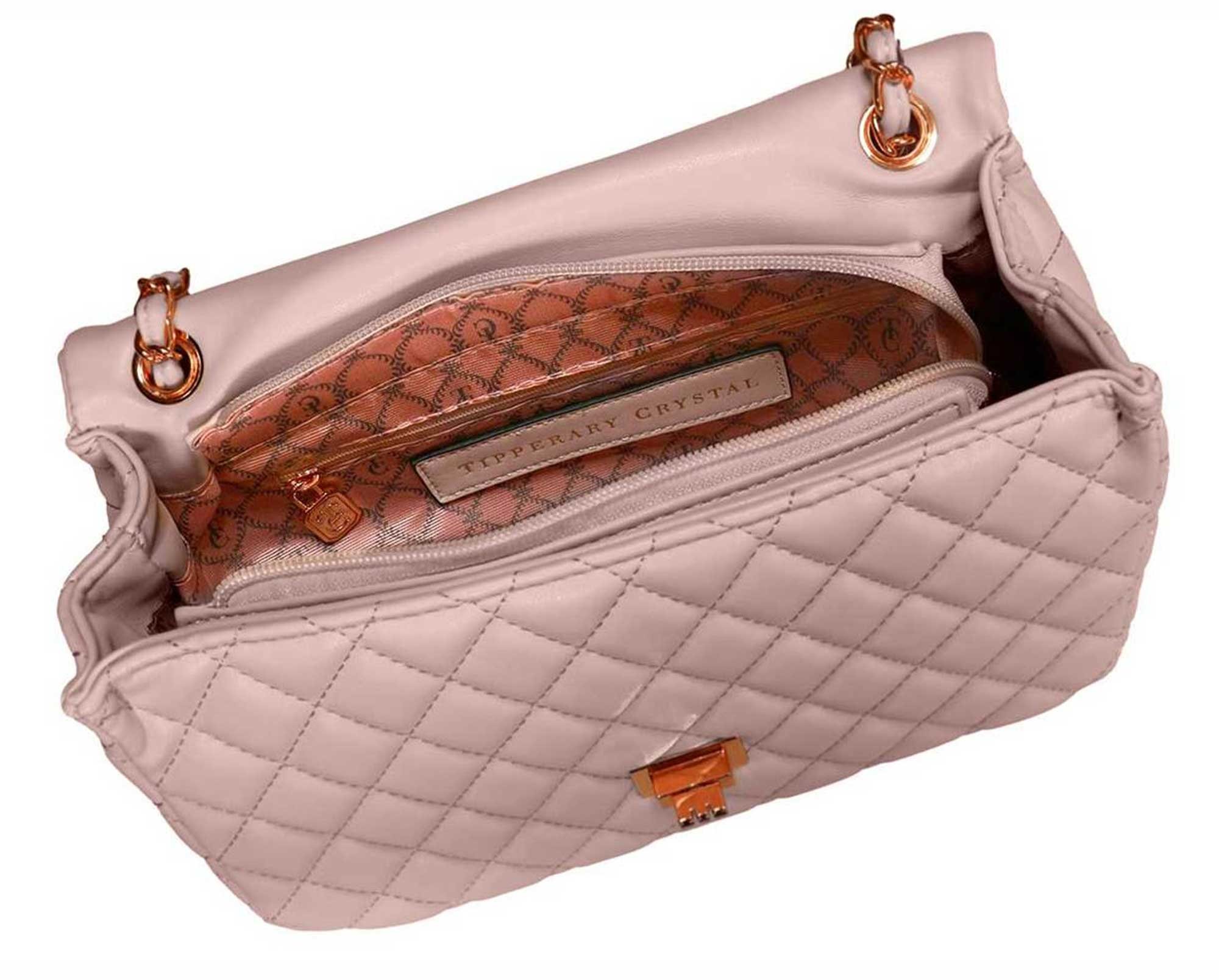 Tipperary Crystal Palermo Quilted Handbag Pale Pink - Meubles
