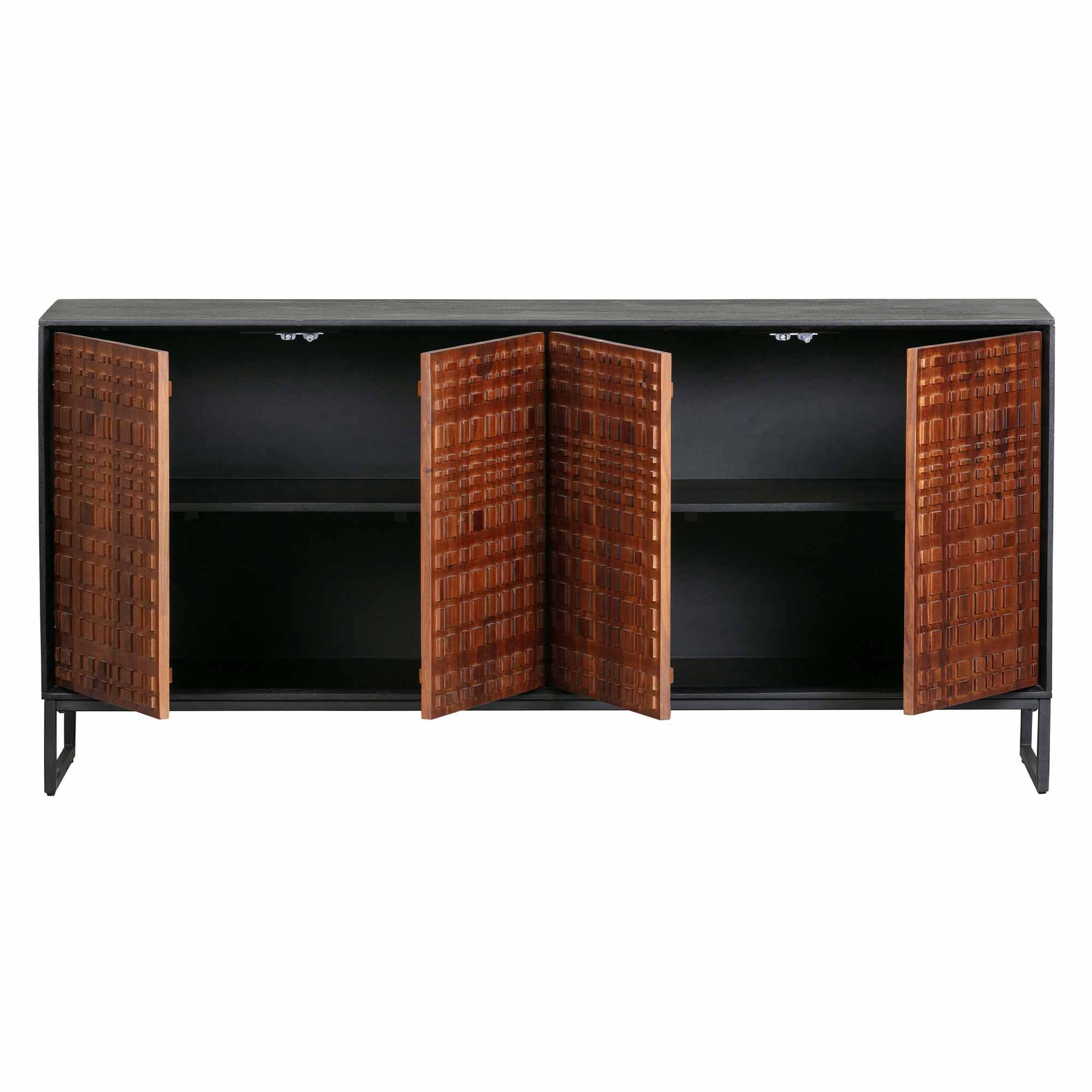 BePureHome Nuts 4 Door Sideboard Walnut - Meubles