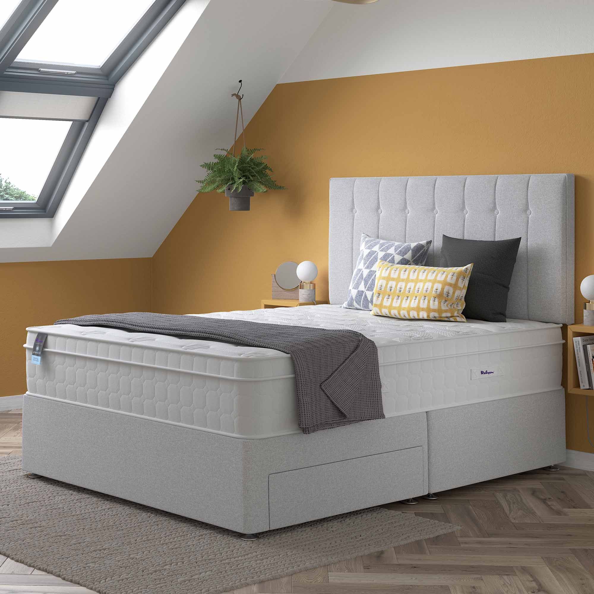 Relyon Whisper Gel Fusion 2400 Super King (180cm) 4 Drawer Platform Top ...