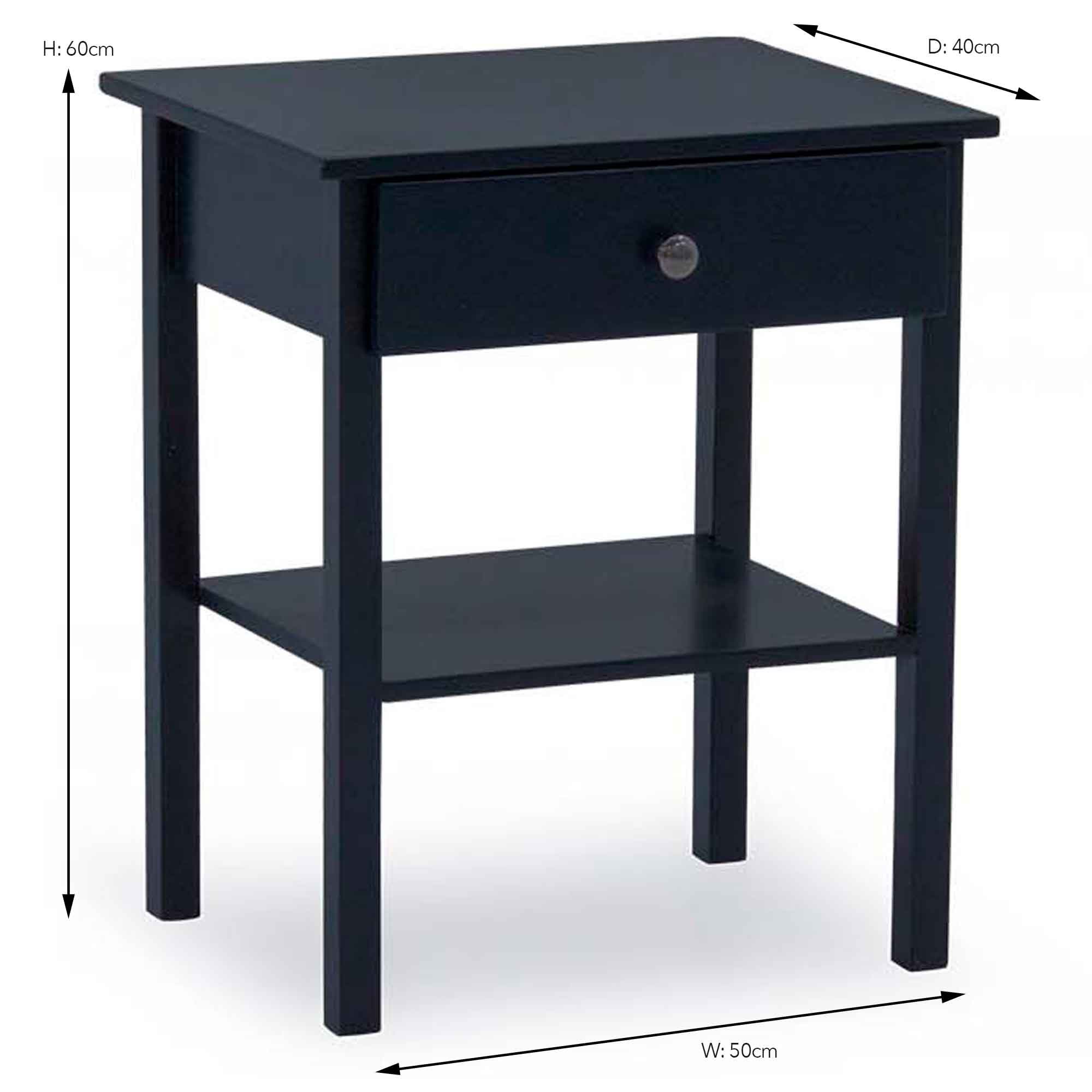 Willow 1 Drawer Bedside Locker Pine Blue - Meubles
