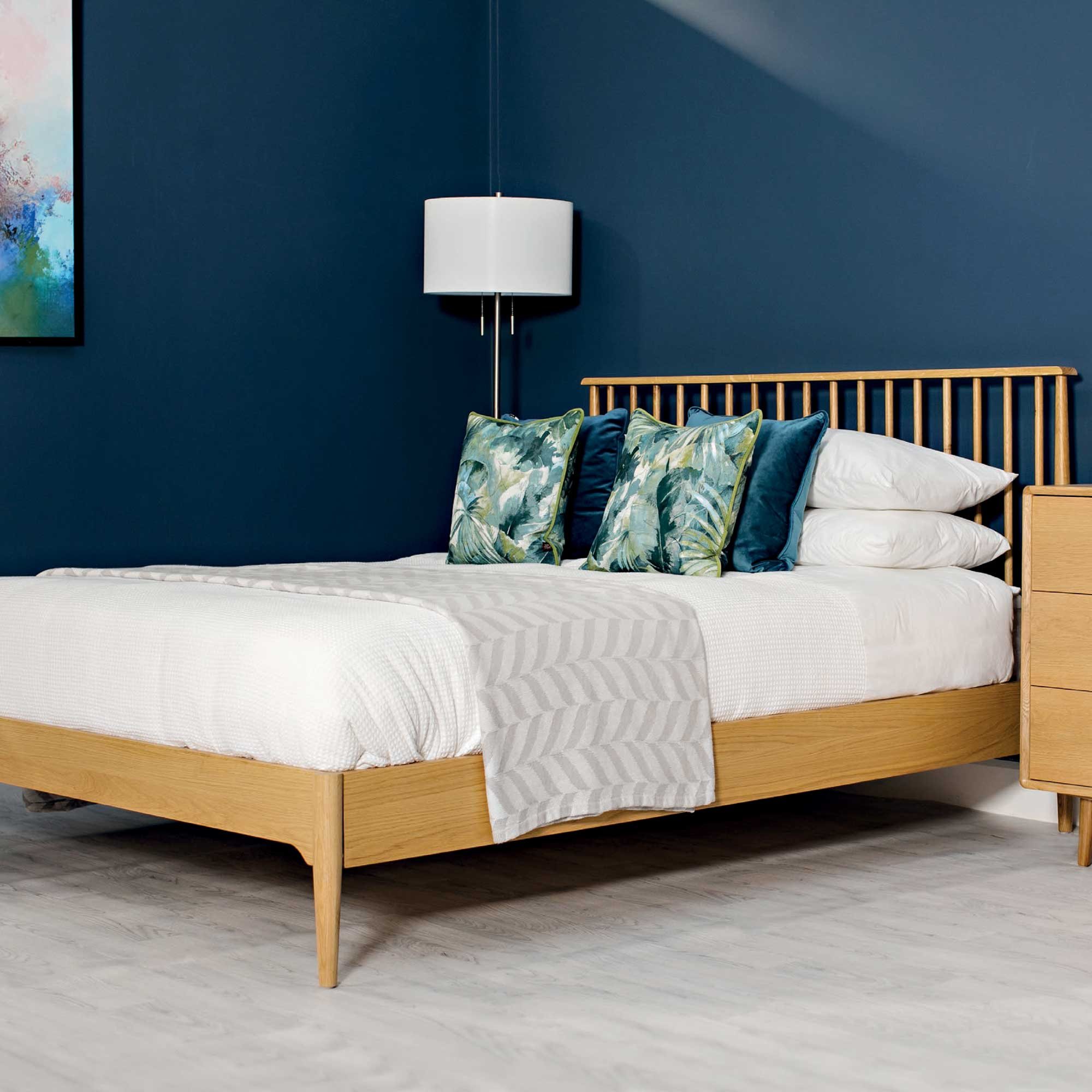 Jenson King (150cm) Bedstead Light Oak - Meubles