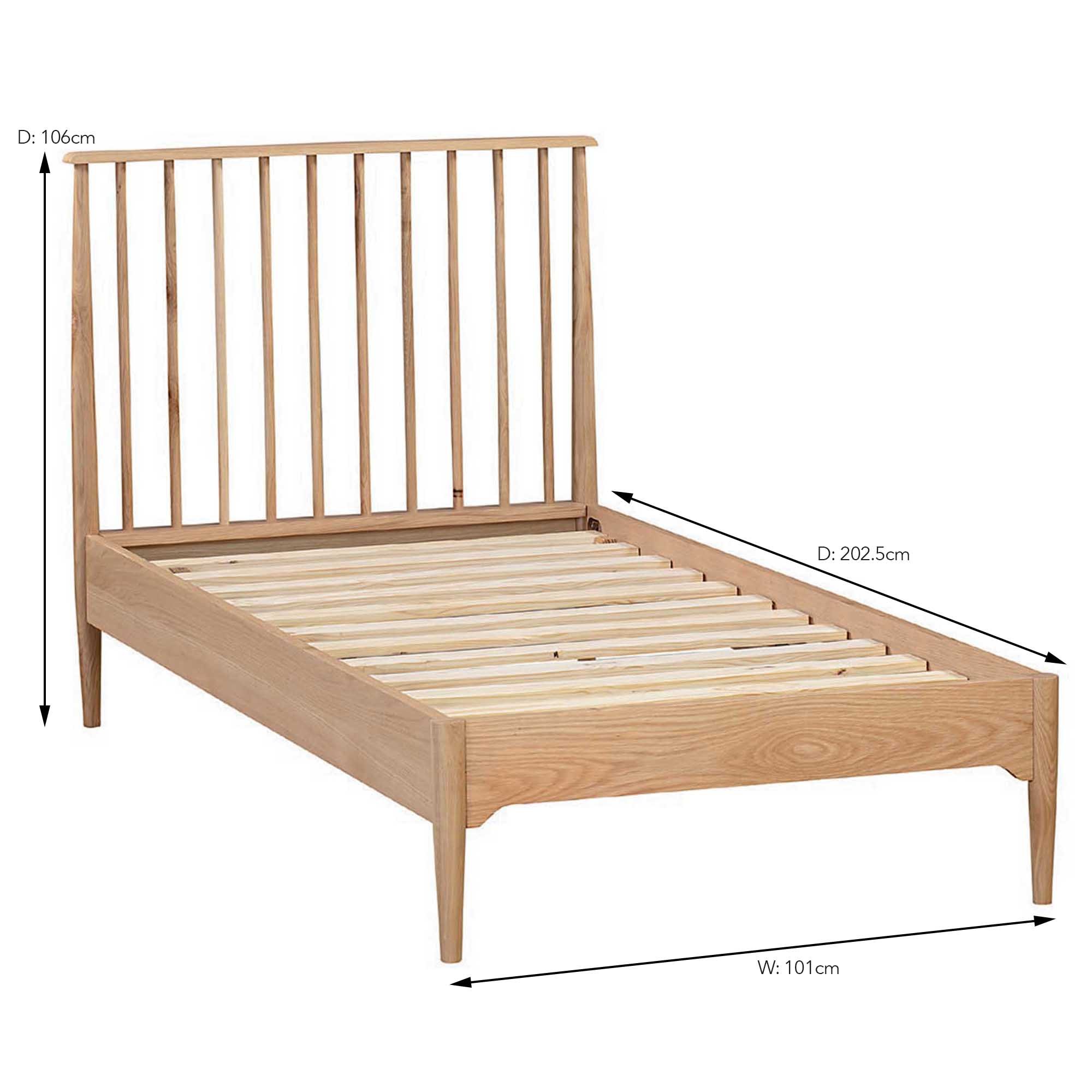 Jenson King (150cm) Bedstead Light Oak - Meubles