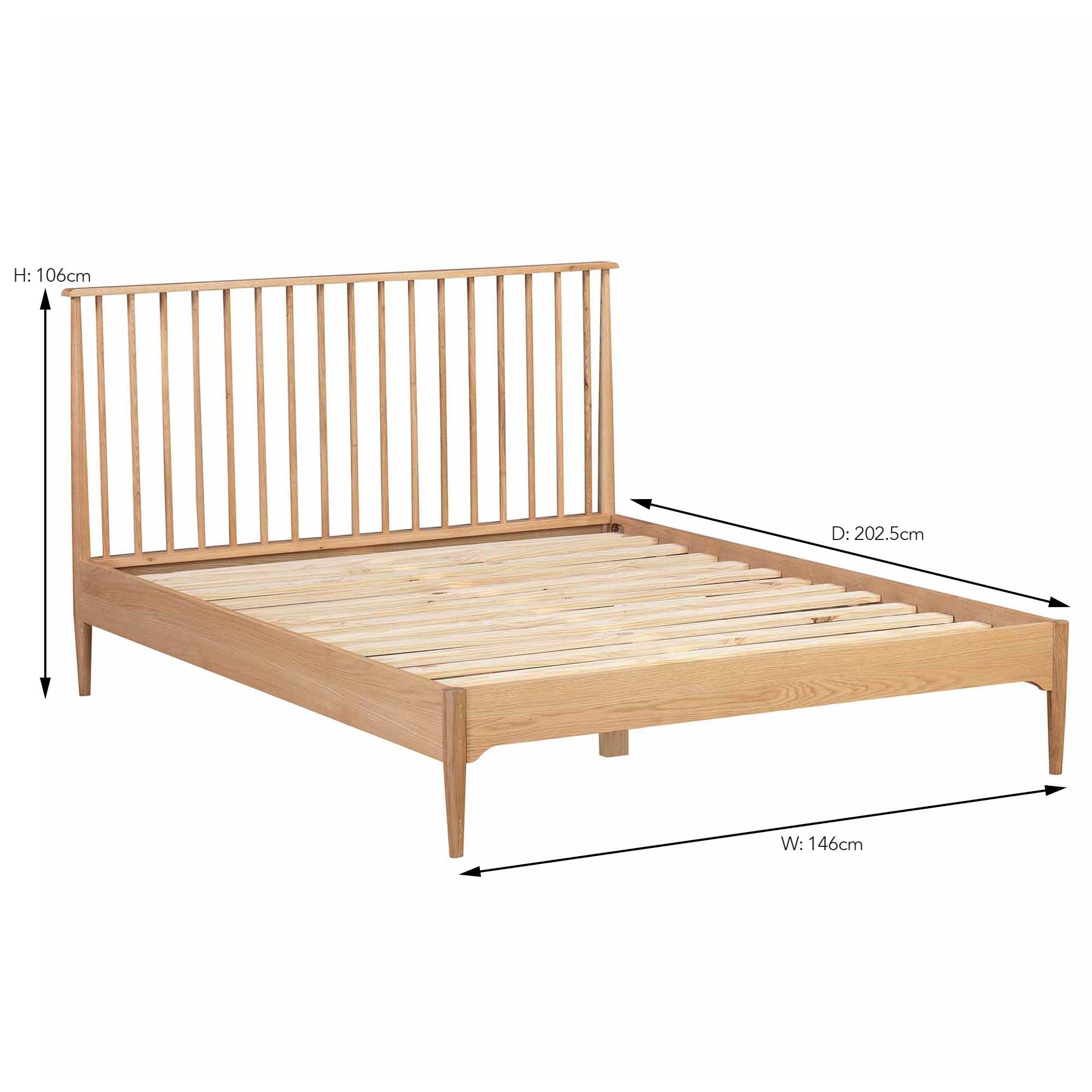 Jenson King (150cm) Bedstead Light Oak - Meubles