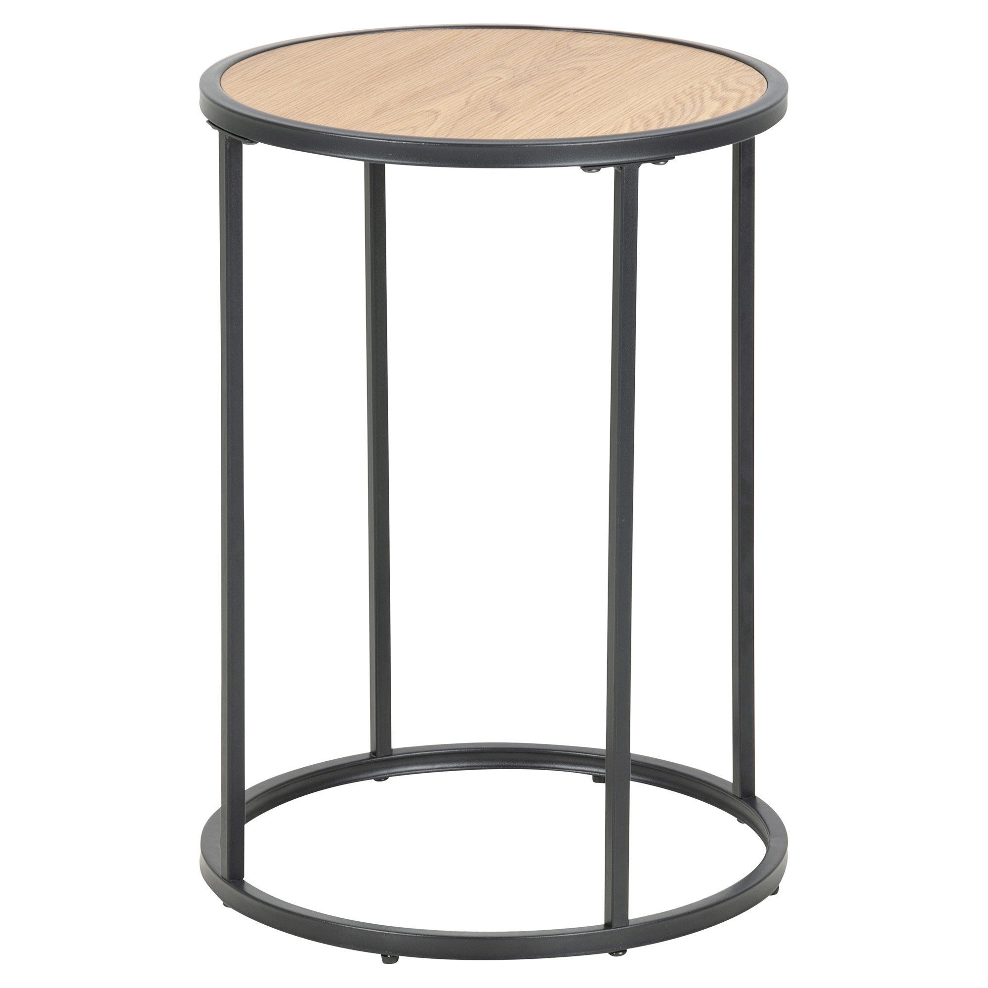 Seaford Round Side/Lamp Table Black Ash - Meubles