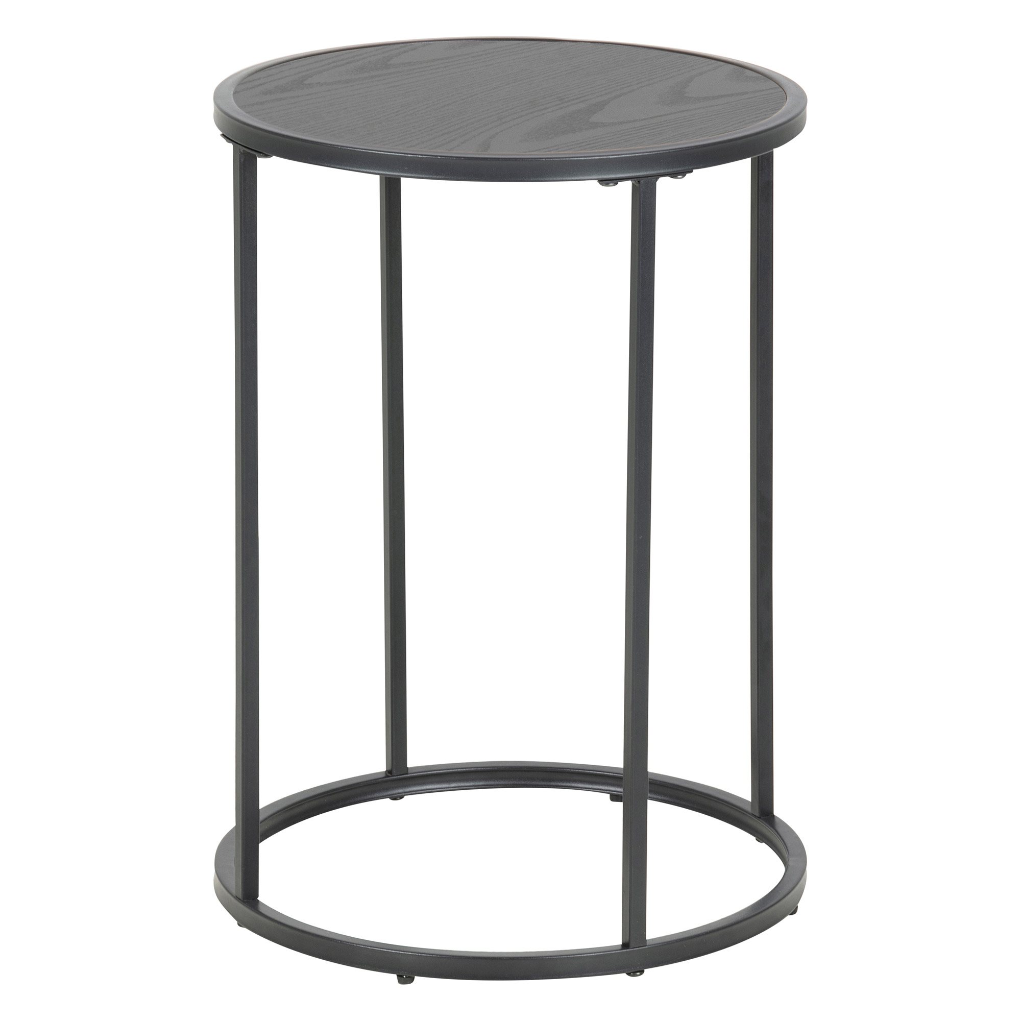 Seaford Round Side/Lamp Table Black Ash - Meubles