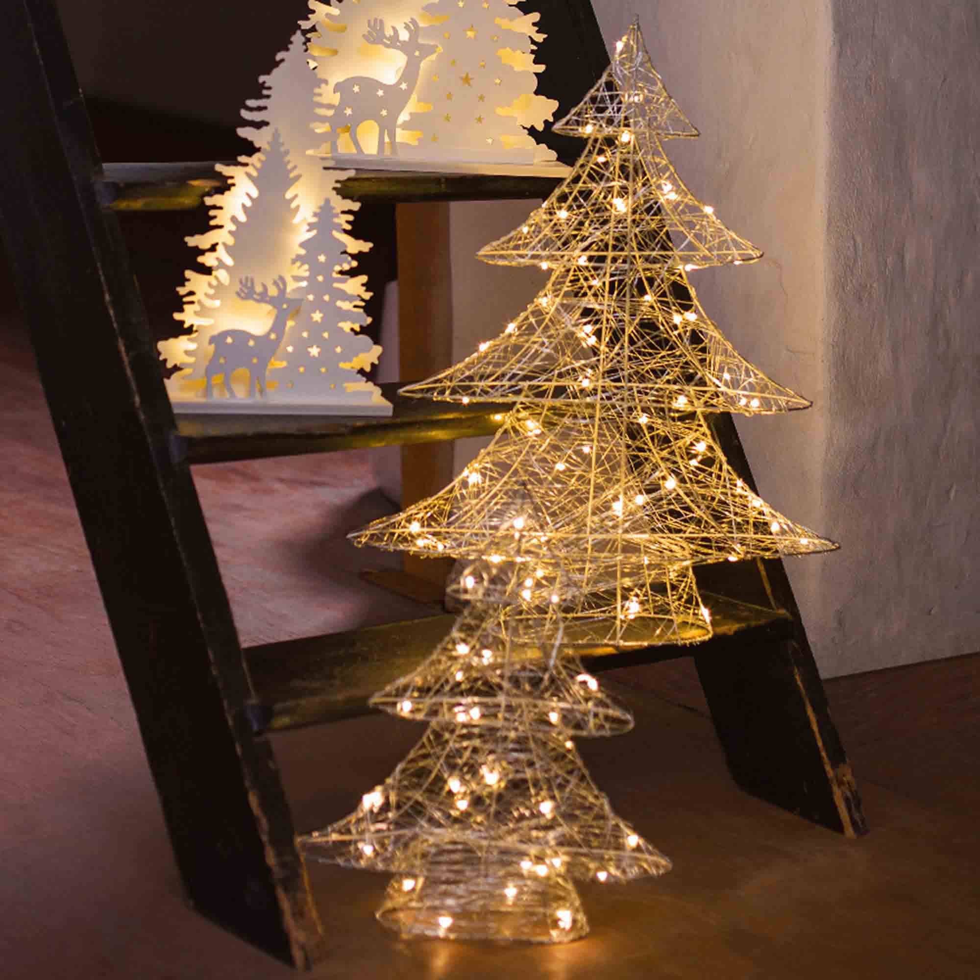 Indoor Micro LED Wire Christmas Tree Warm White 40cm - Meubles