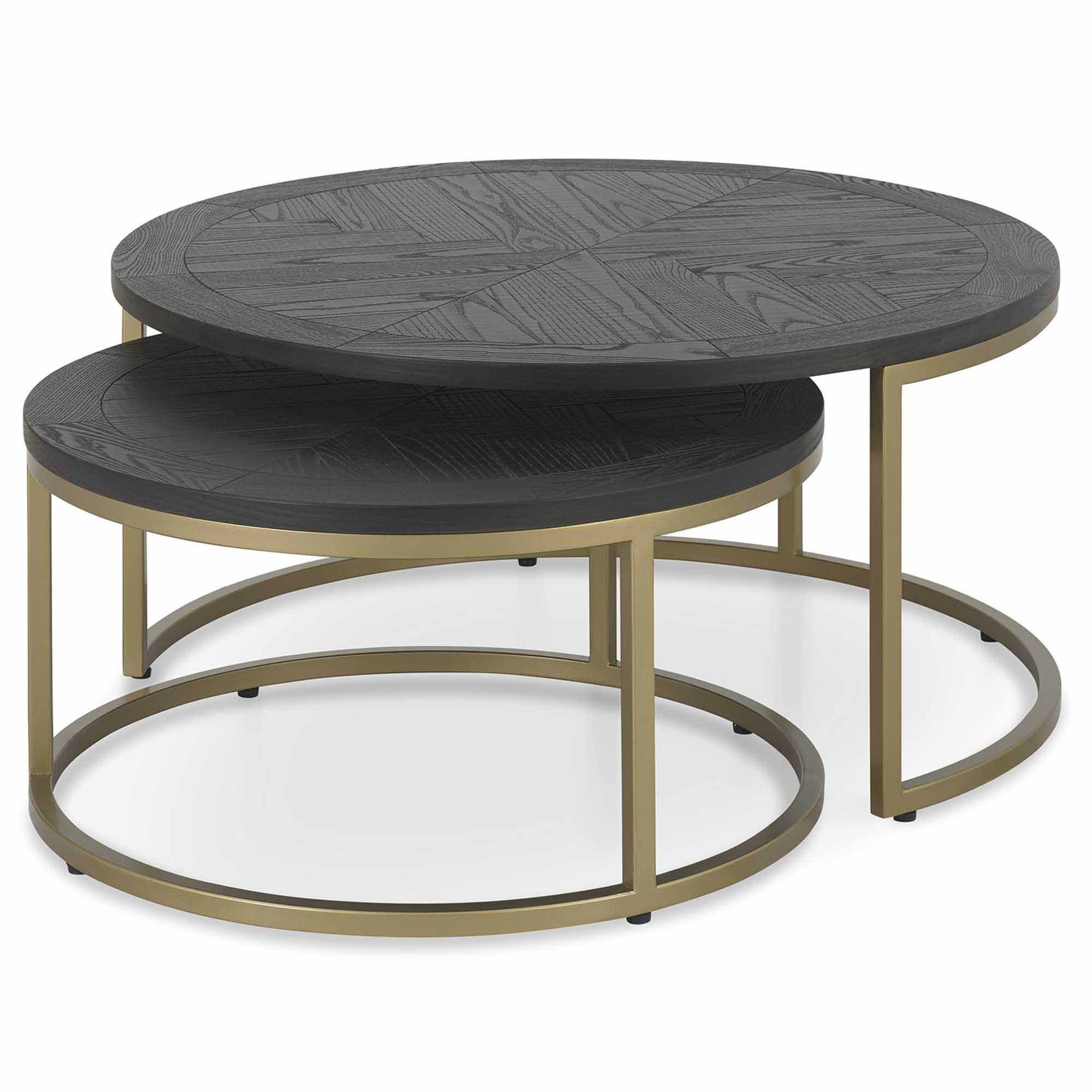 Chevron Coffee Tables/Nest of Tables (2) Peppercorn Oak - Meubles