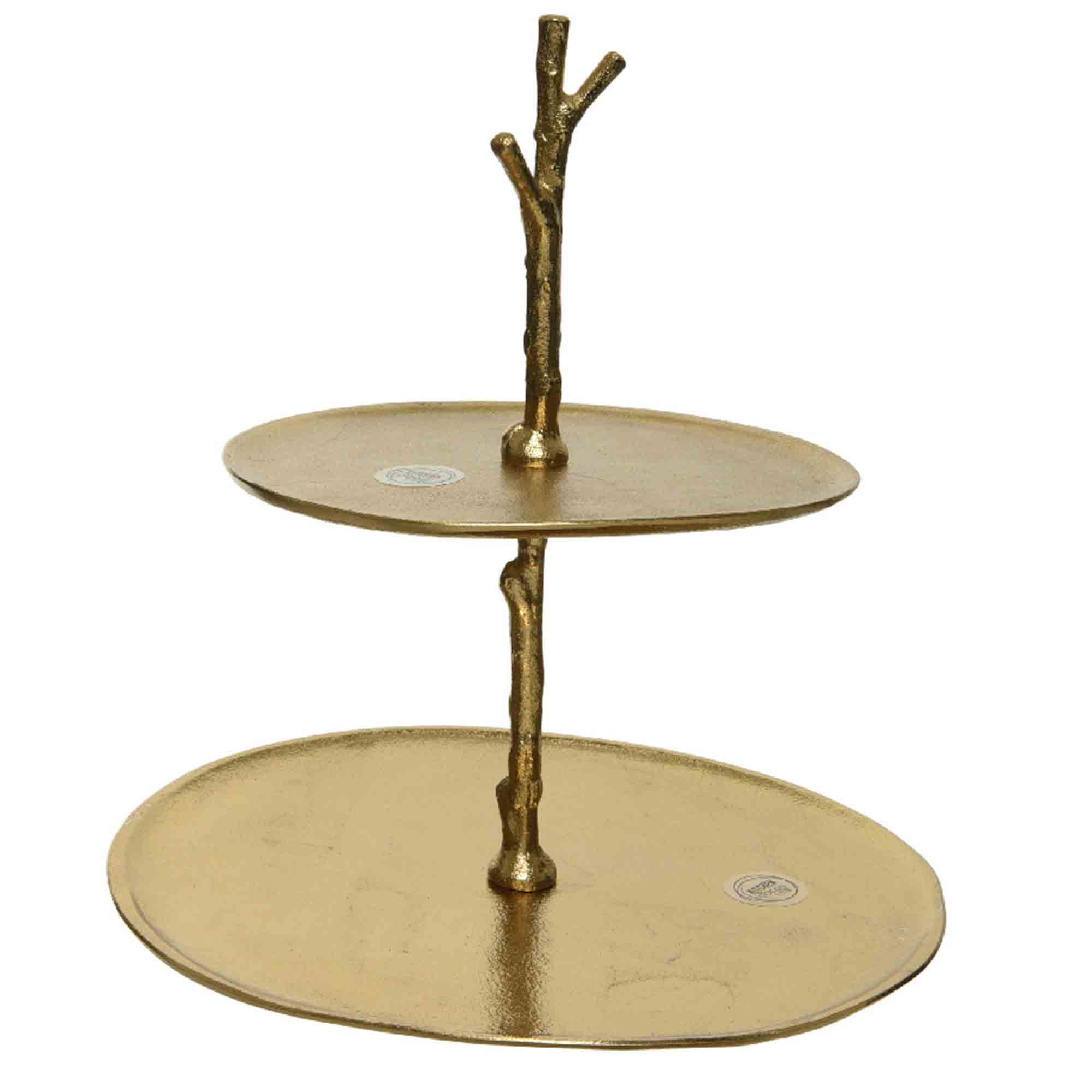 2 Tier Decorative Stand Gold - Meubles