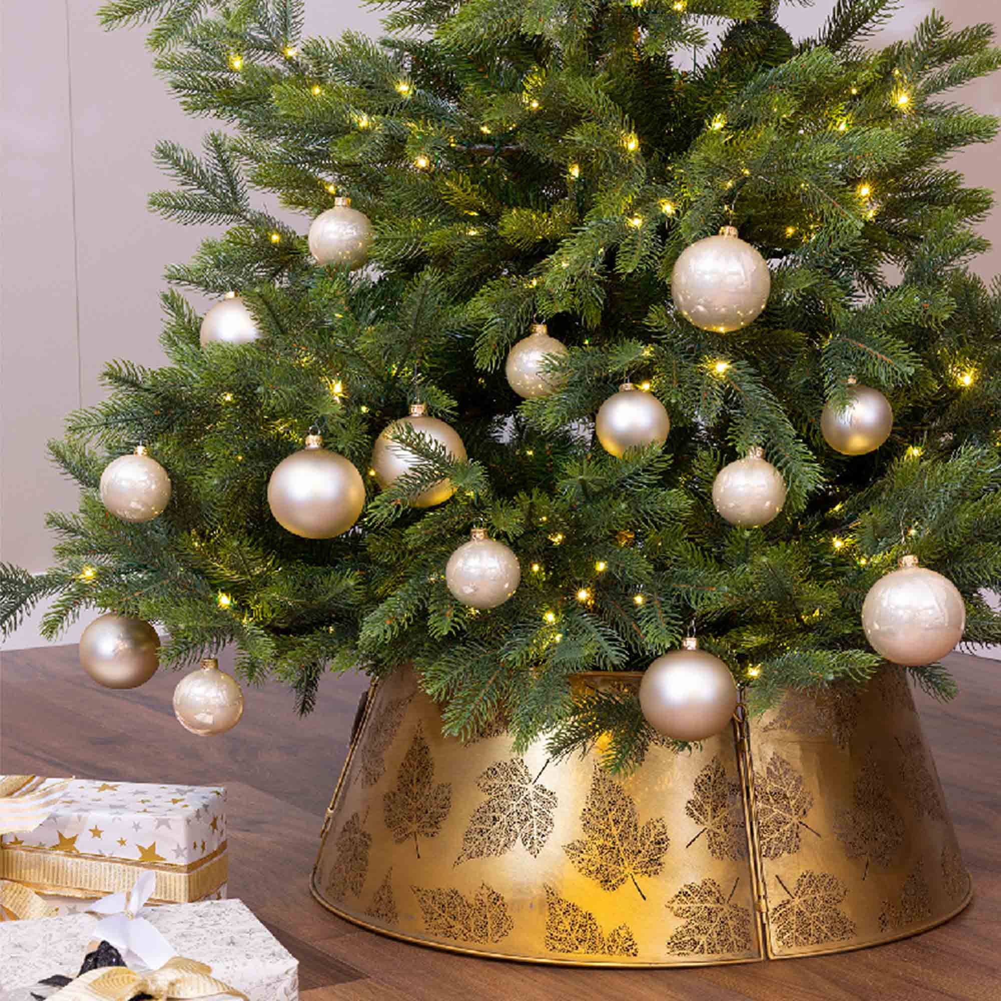 Iron Christmas Tree Ring With Glitter Gold & Silver 61cm - Meubles