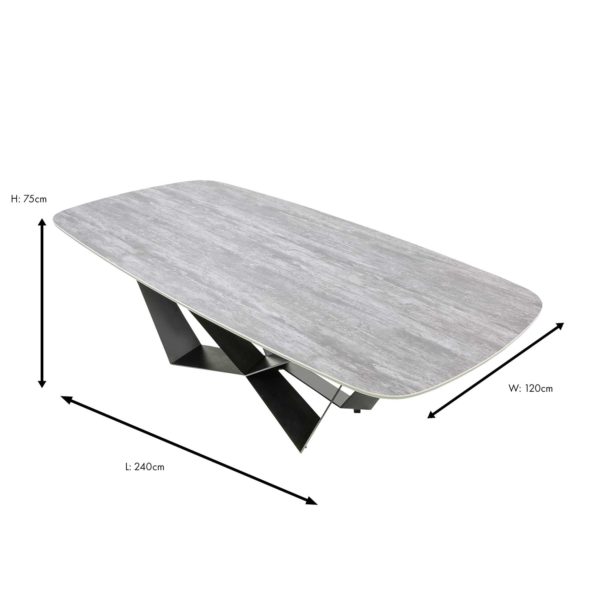 Basilico 8 Person Dining Table Calco Grigo - Meubles