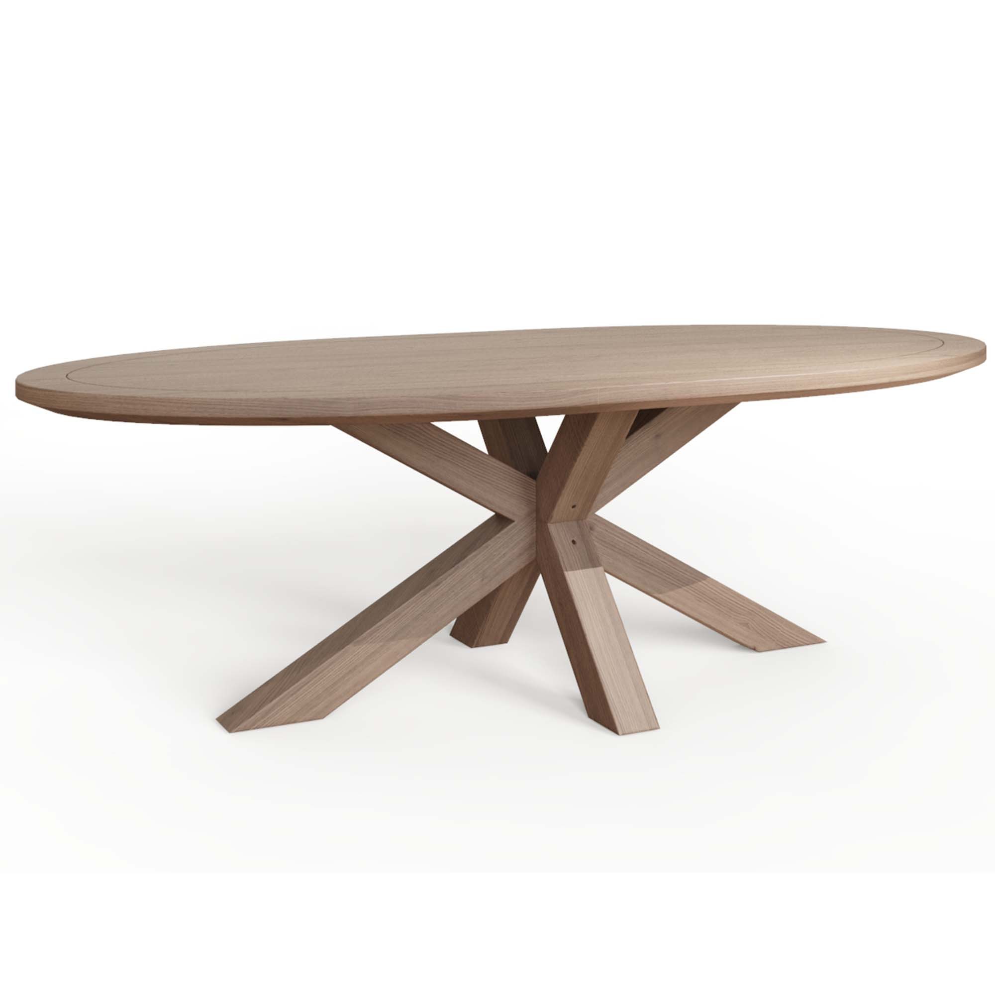 Tambour 6-8 Person Oval Dining Table Grey Oak - Meubles