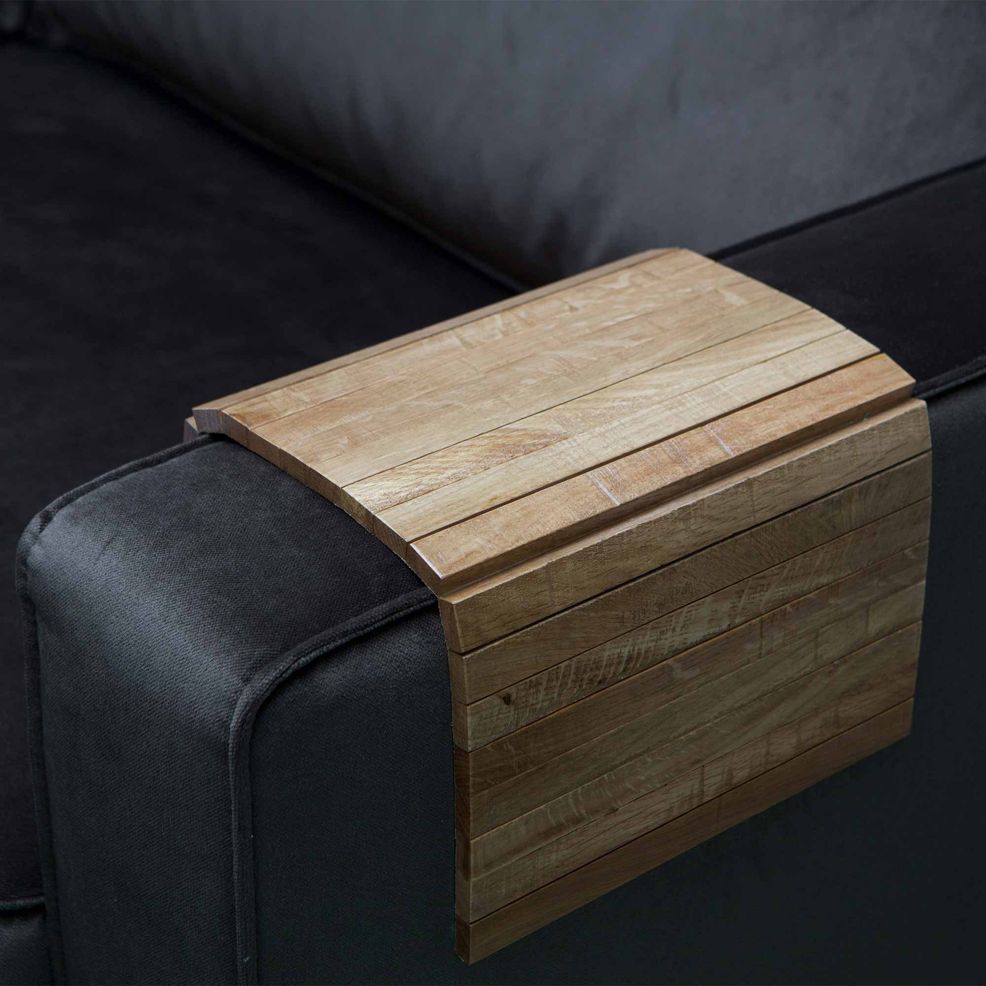 WOOOD Extra Large Flexible Sofa Armrest Tray Black - Meubles