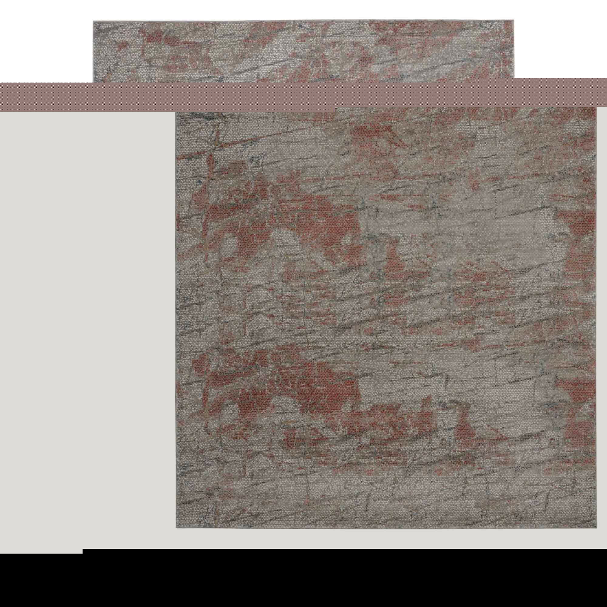 Rustic Textures 15 Circle Rug 239cm x 239cm Light Grey & Rust - Meubles