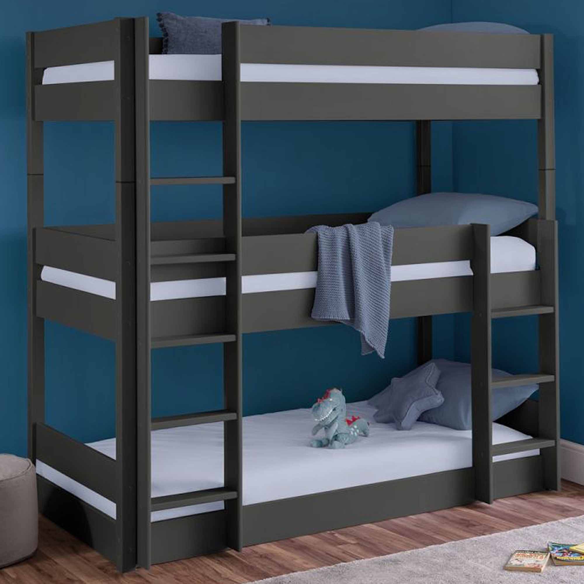 Ted Triple Bunk Bed Anthracite - Meubles