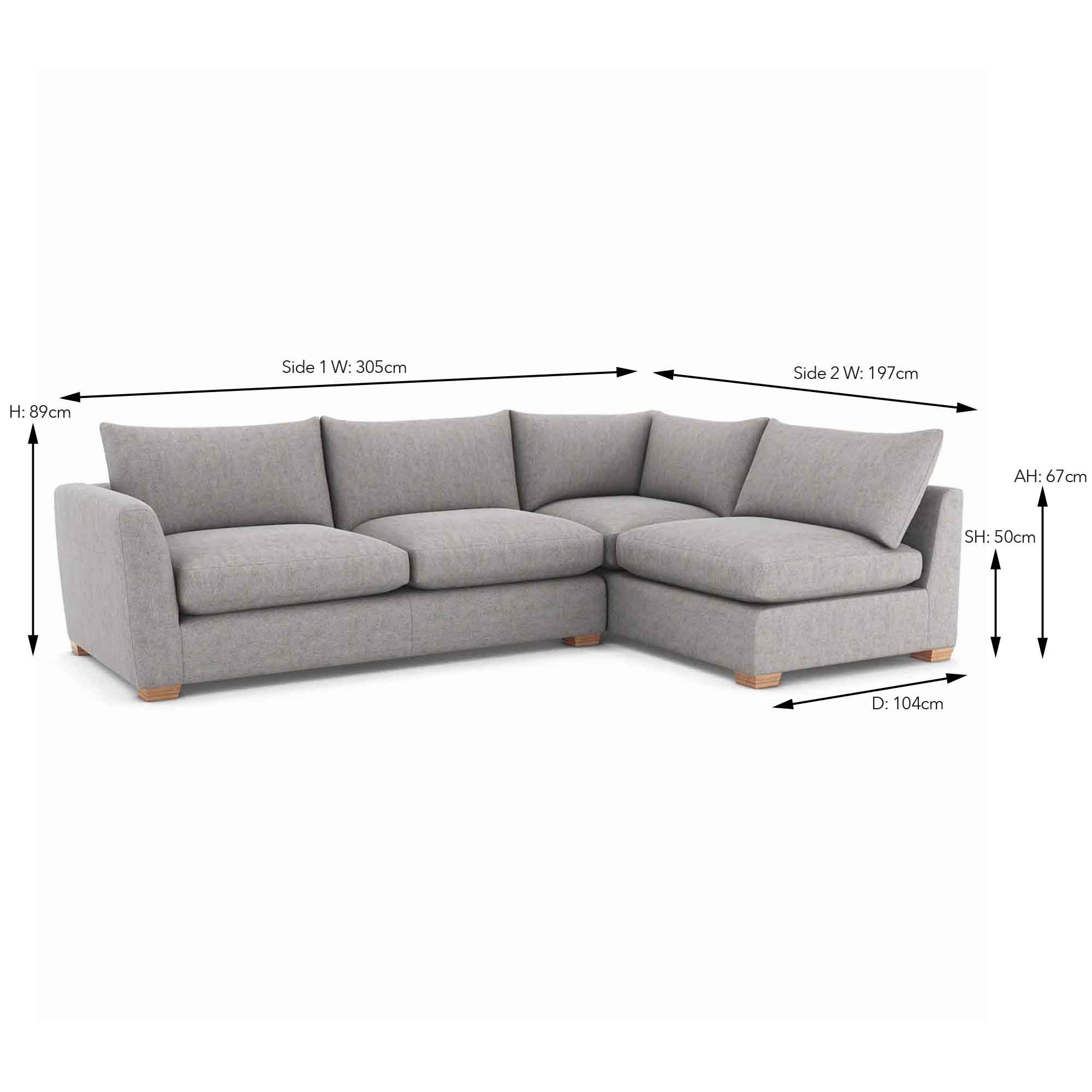Caspian Modular 4+ Seater Corner Sofa LHF Fabric B - Meubles