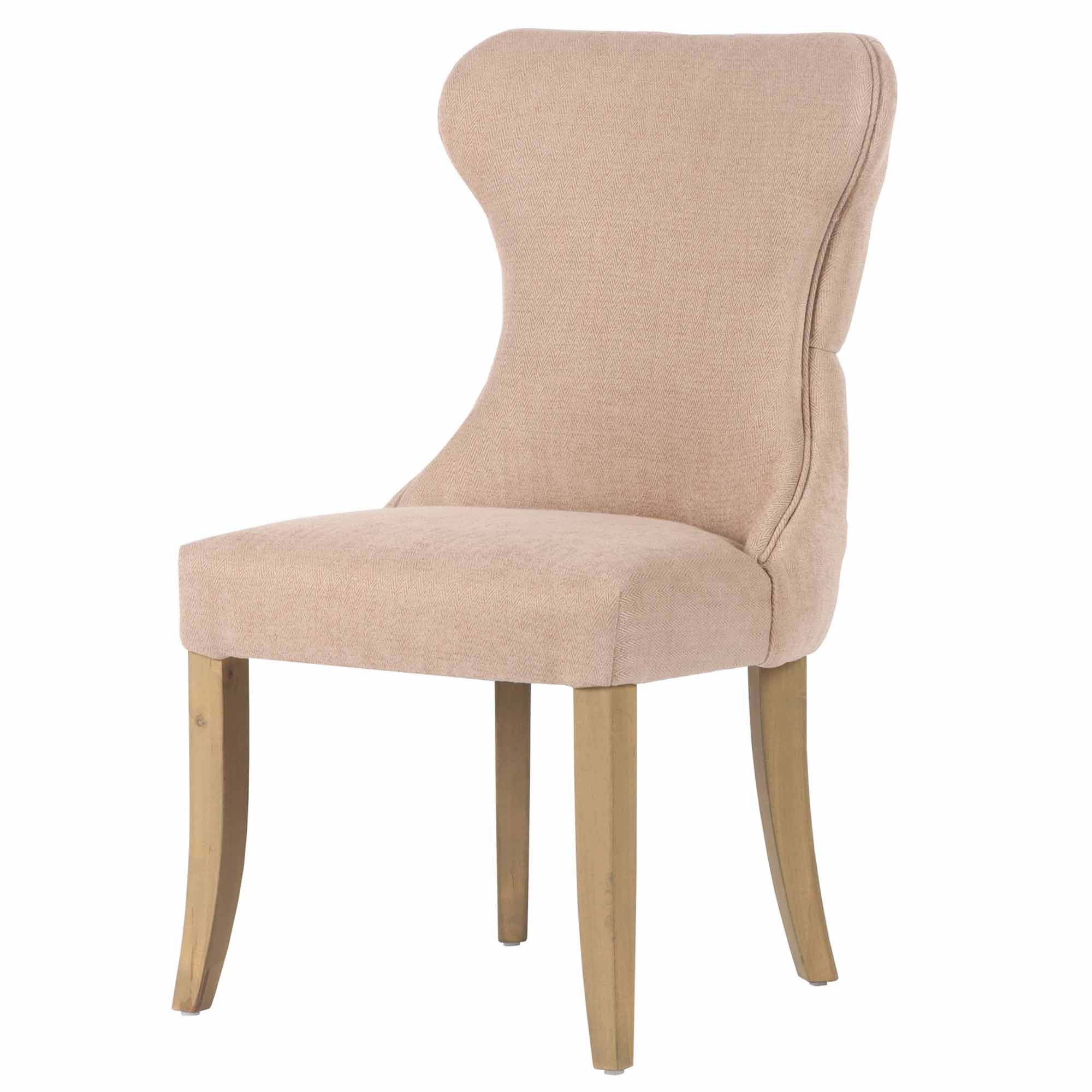 Guia Button Back Dining Chair Fabric Beige - Meubles