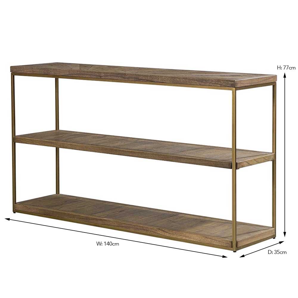 Sara Open Console Table With Shelf Light Ash - Meubles