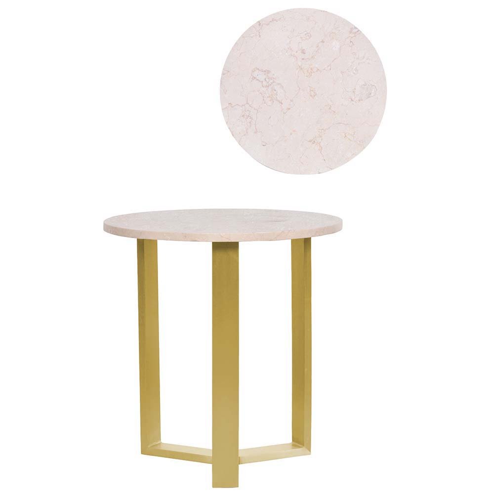 Lucia Side/Lamp Table With Marble Top Cream - Meubles
