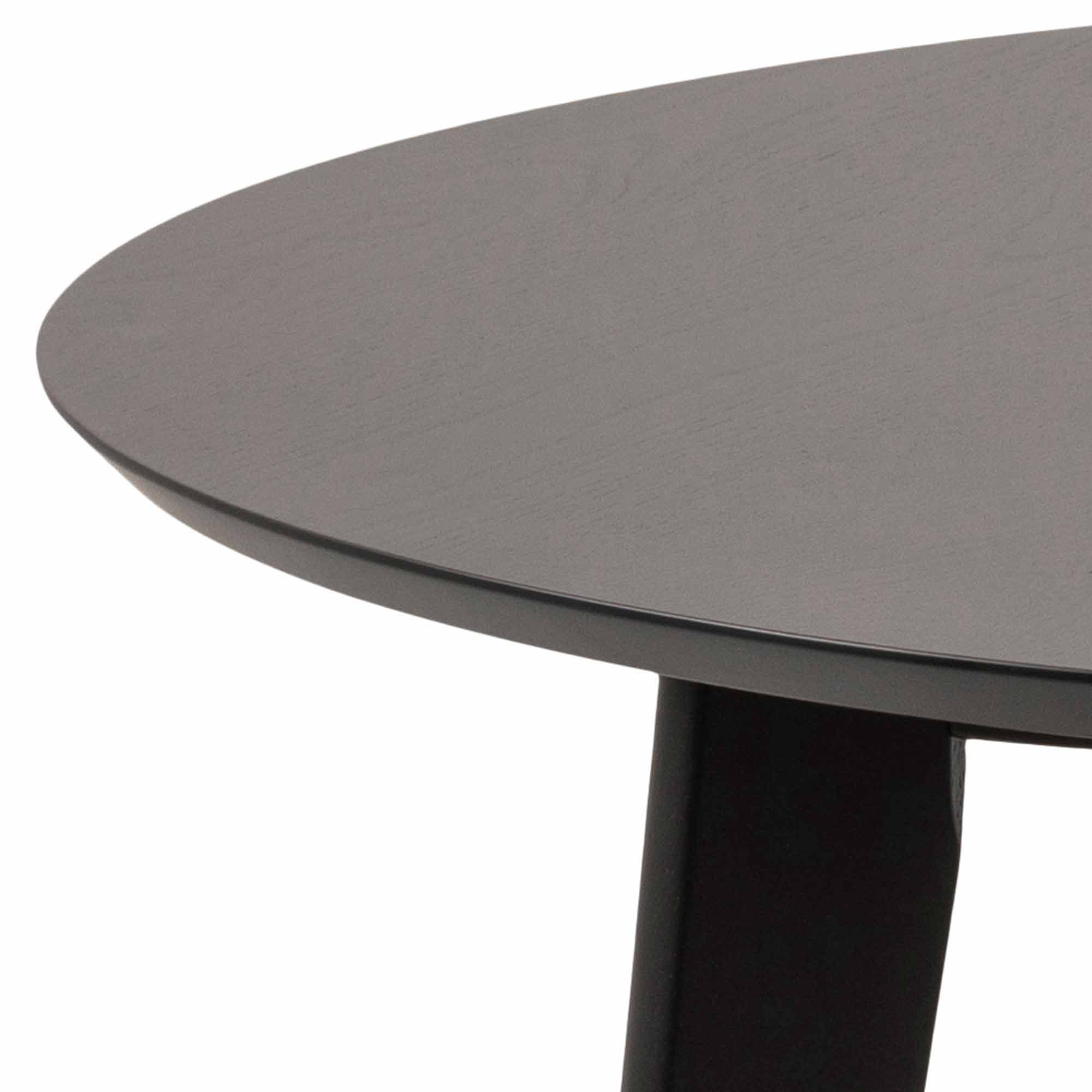 Roxby 4 Person Round Dining Table Oak Black - Meubles