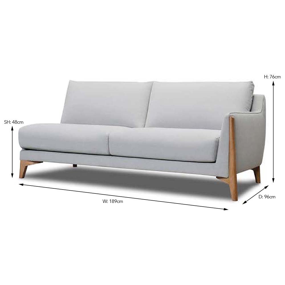 Almere Modular 3 Seater Sofa With 2 Seat Cushions Arm RHF Fabric 30 ...