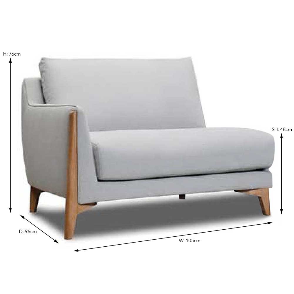 Almere Modular 1.5 Seater Arm LHF Fabric 30 - Meubles