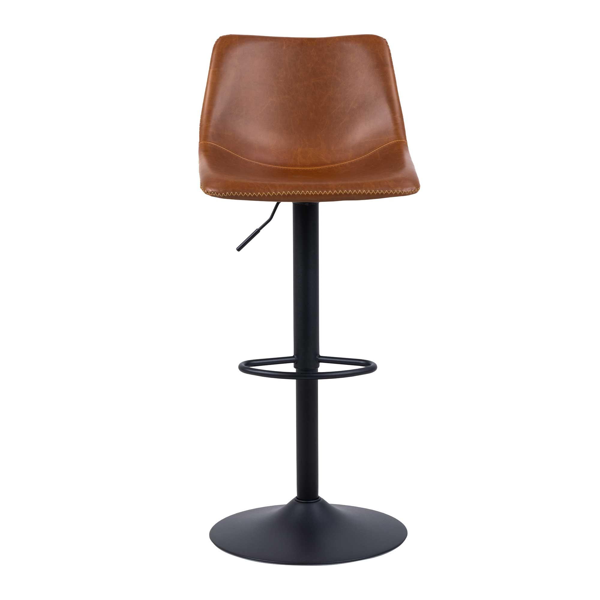 Oregan High/Low Gas Lift Bar Stool Faux Leather Brandy - Meubles
