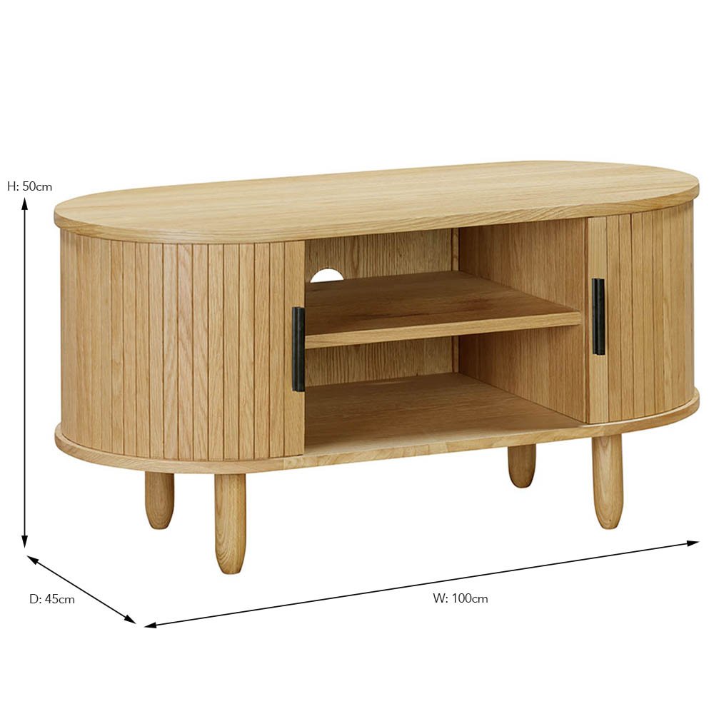 Vincent 2 Door TV Unit Oak - Meubles