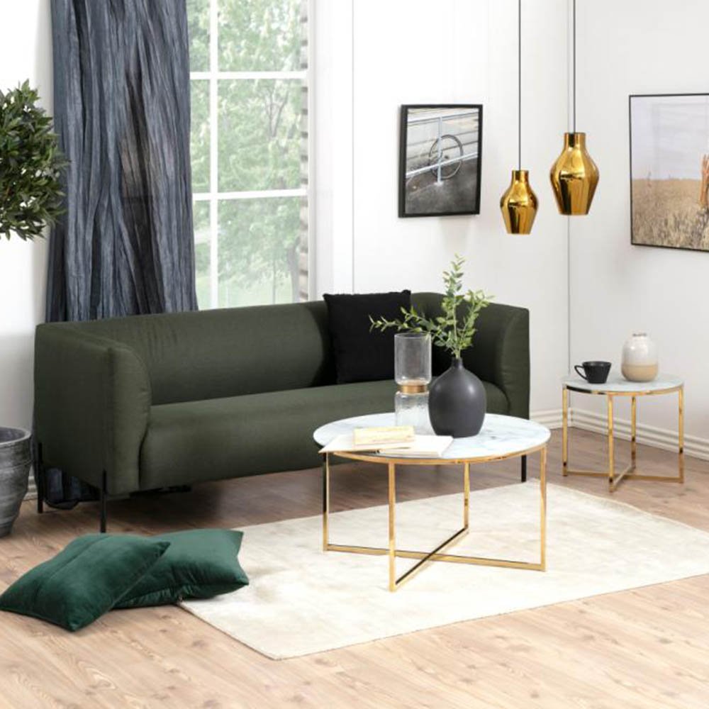 Allie Round Coffee Table White Marble - Meubles