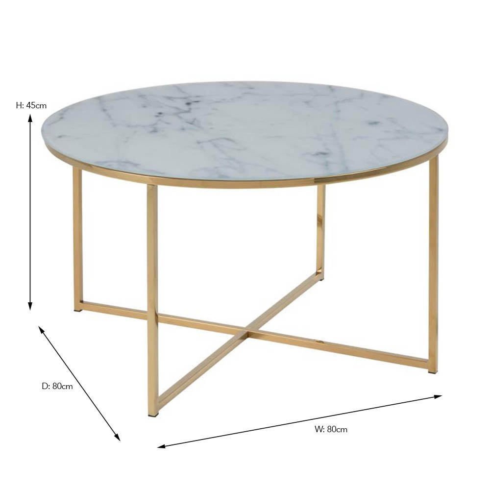 Allie Round Coffee Table White Marble - Meubles