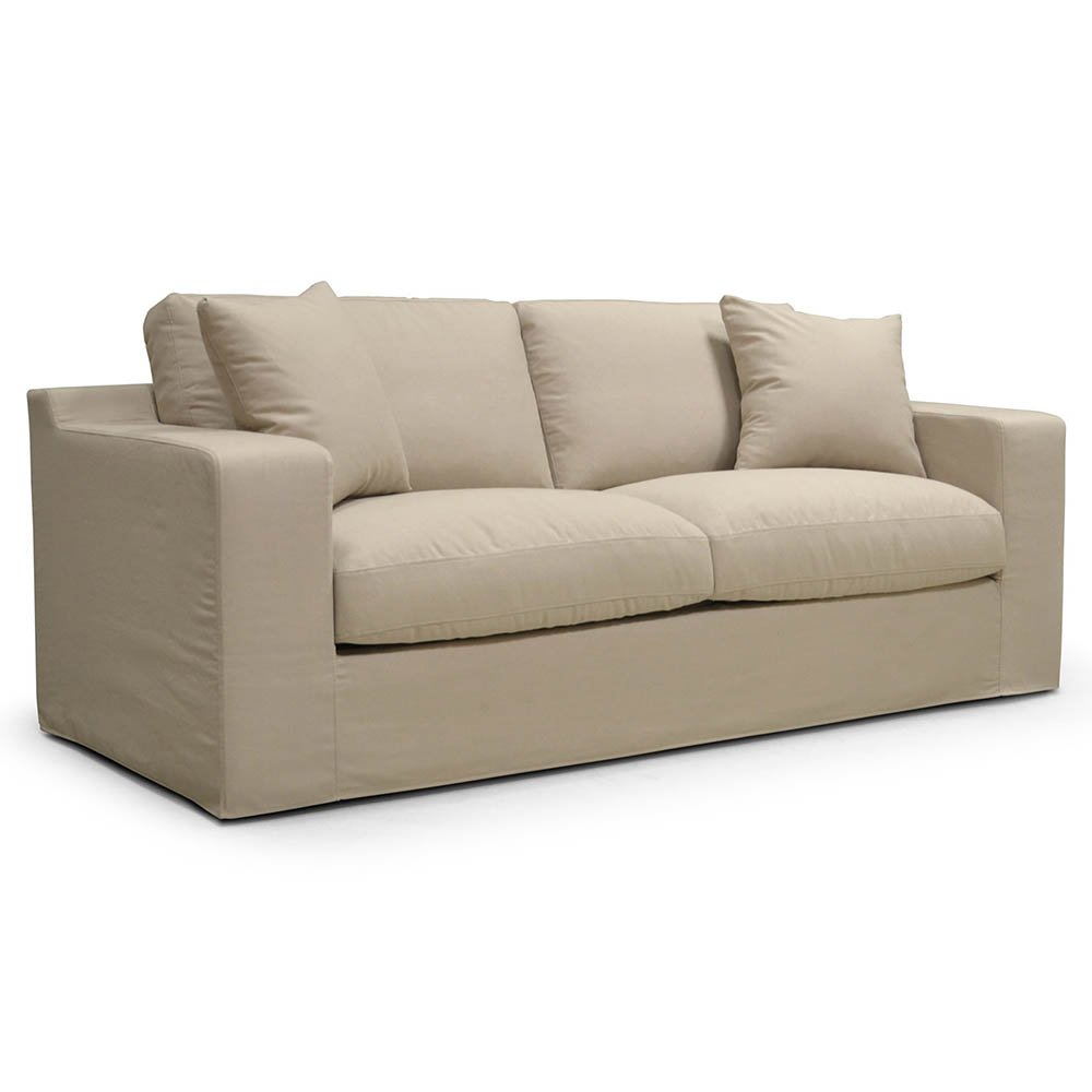 Reine 3 Seater Sofa With Removable Cover Fabric 6 Natural - Meubles