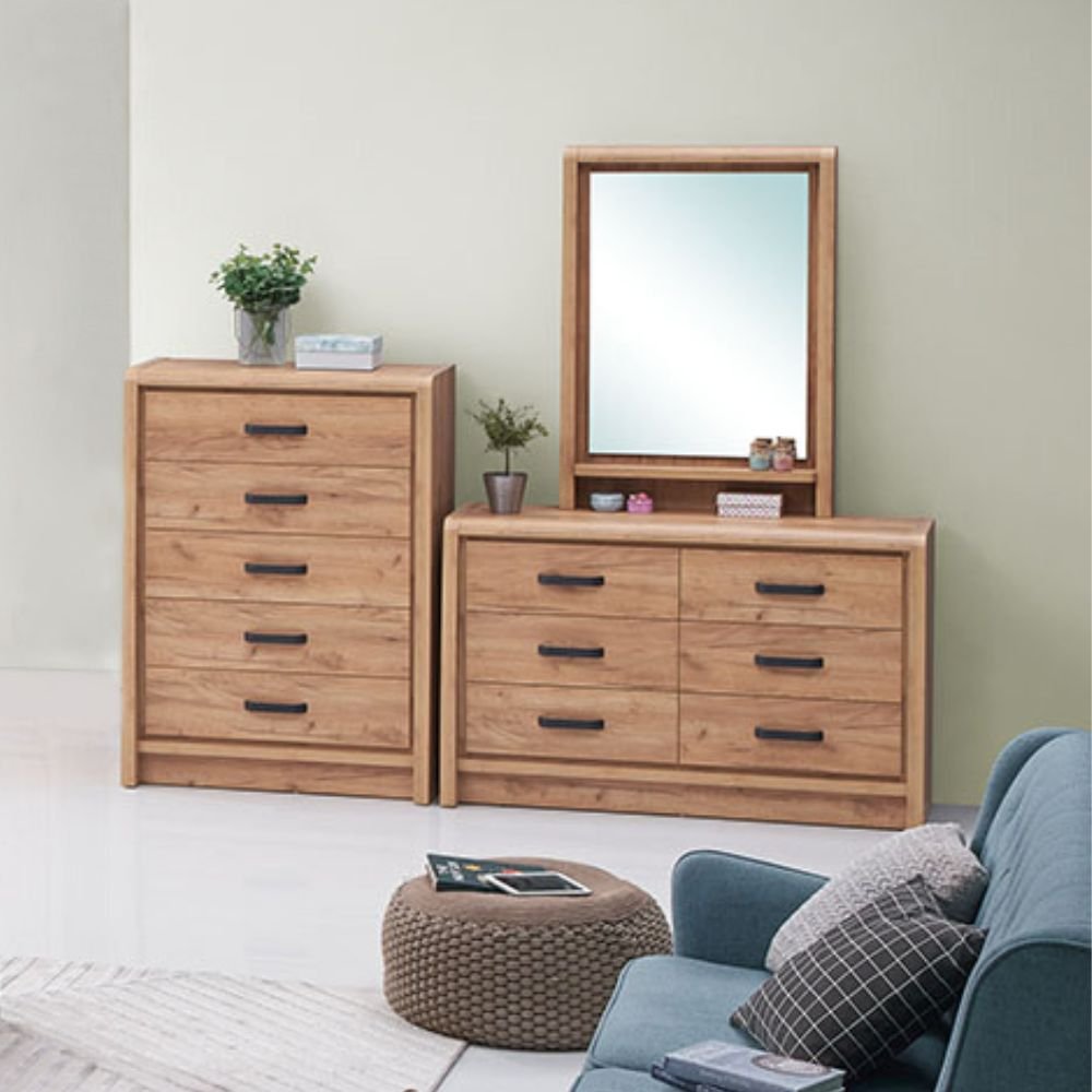 Jamie 3+3 Drawer Chest Of Drawers Oak - Meubles