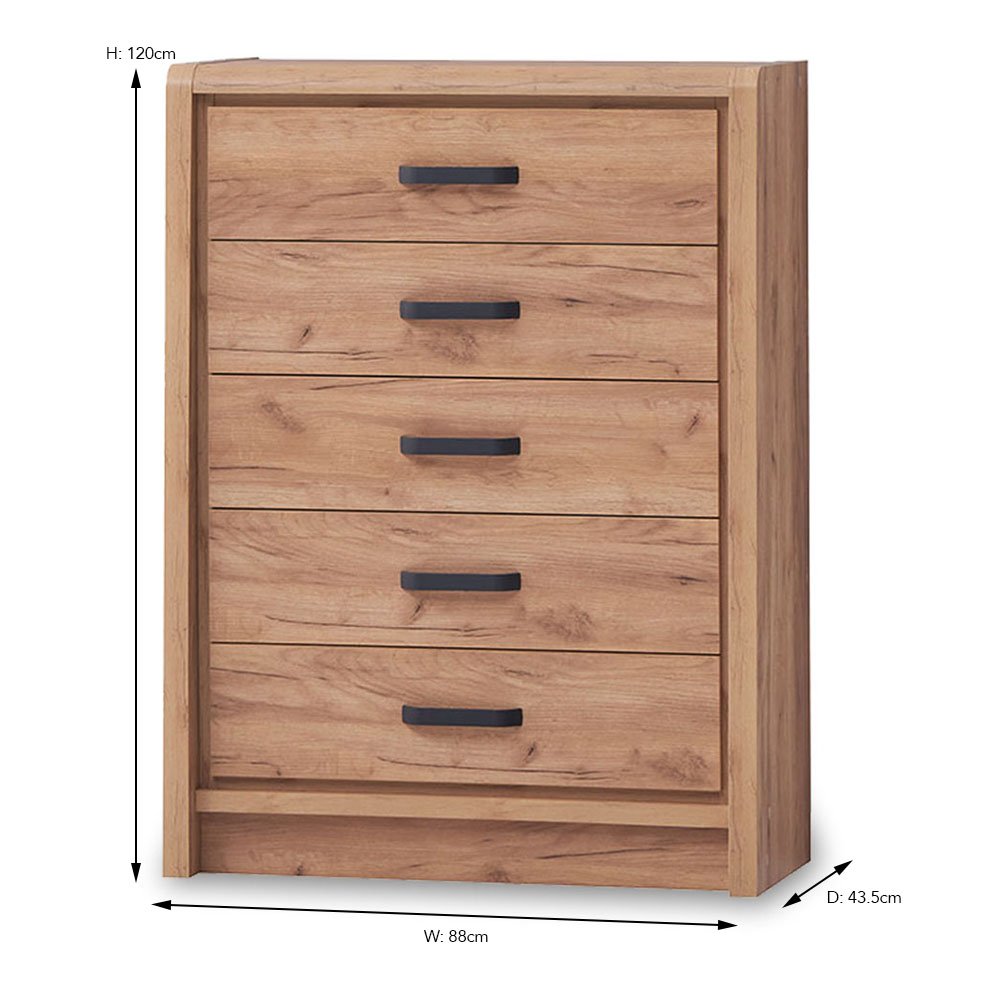 Jamie 3+3 Drawer Chest Of Drawers Oak - Meubles