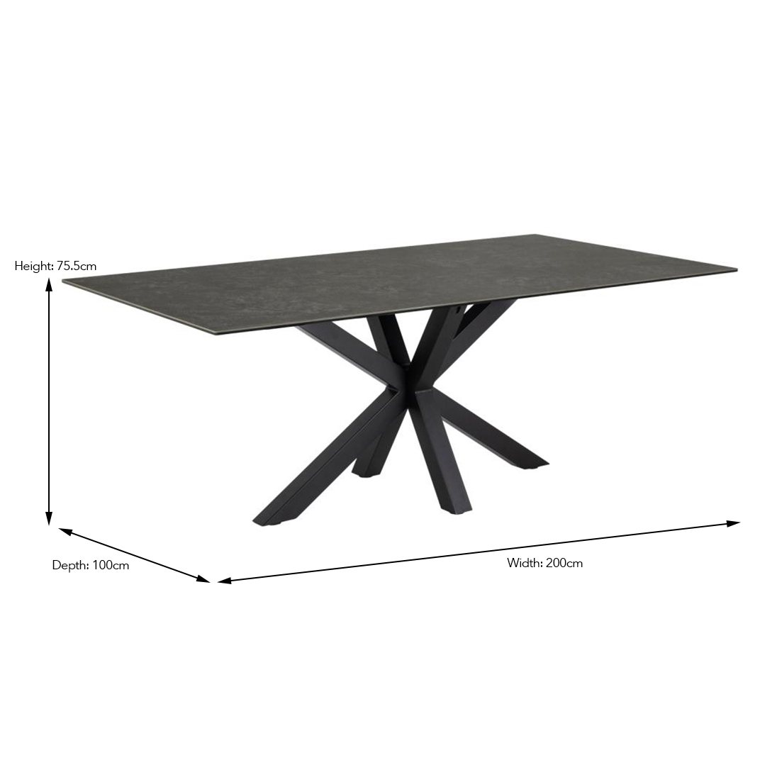 Holly 6 Person Rectangular Dining Table White With Cross Base Leg - Meubles