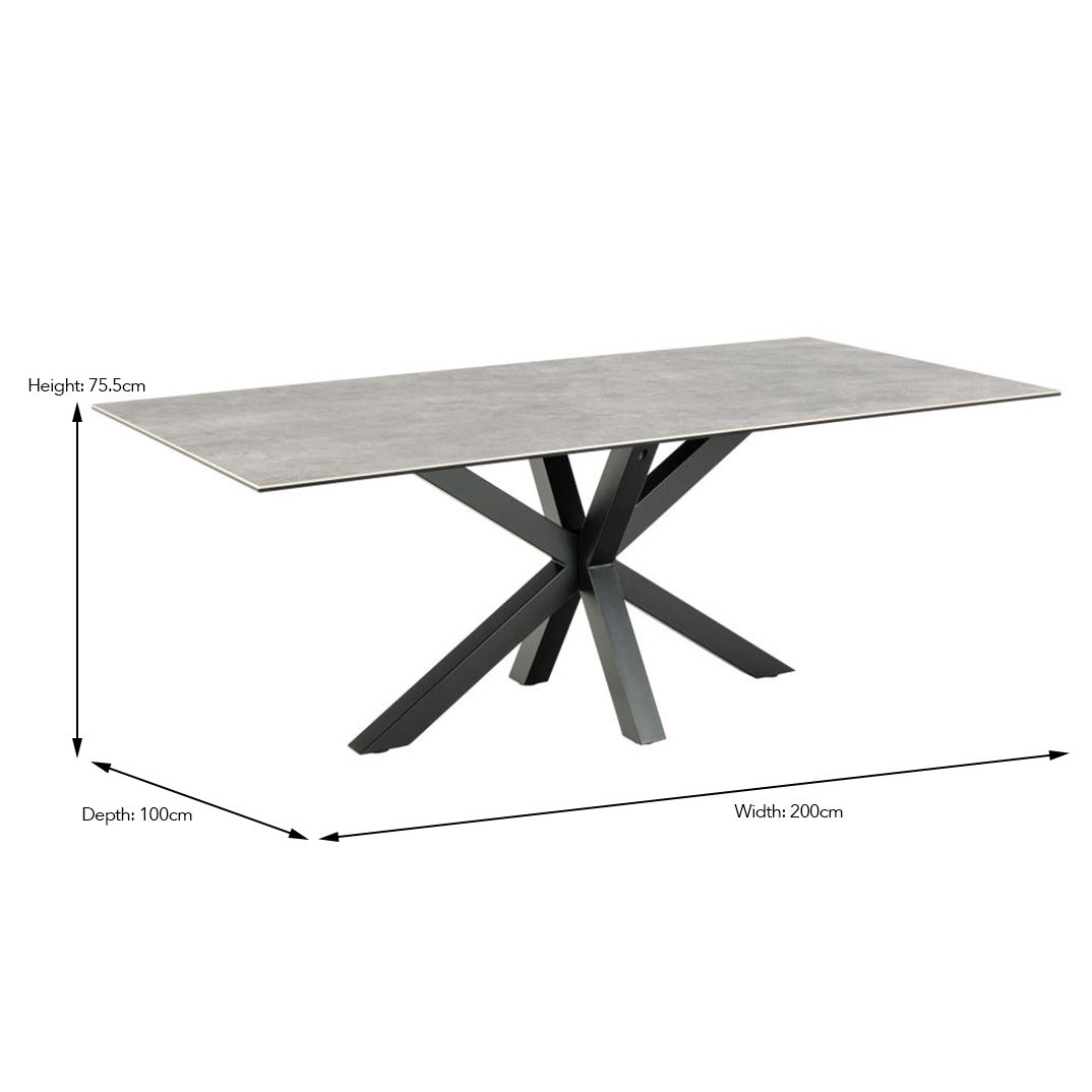 Holly 6 Person Rectangular Dining Table White With Cross Base Leg - Meubles