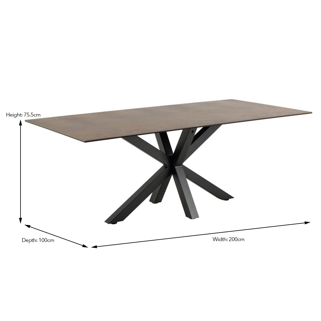 Holly 6 Person Rectangular Dining Table White With Cross Base Leg - Meubles