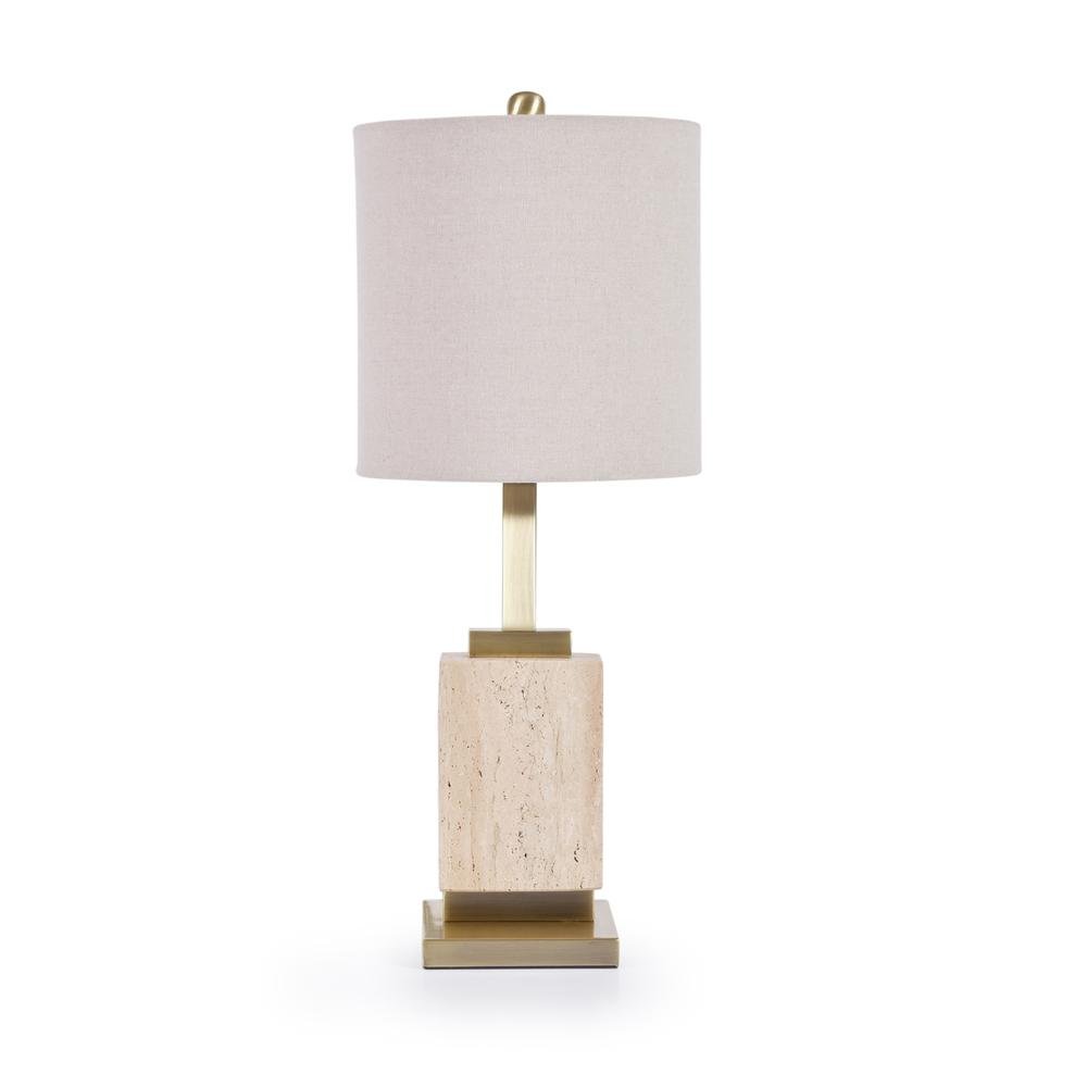 Mindy Brownes Kaia Table Lamp Cream Marble Base With Beige Shade - Meubles