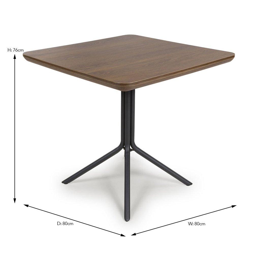 Boston 4 Person Square Dining Table Smoked Oak - Meubles