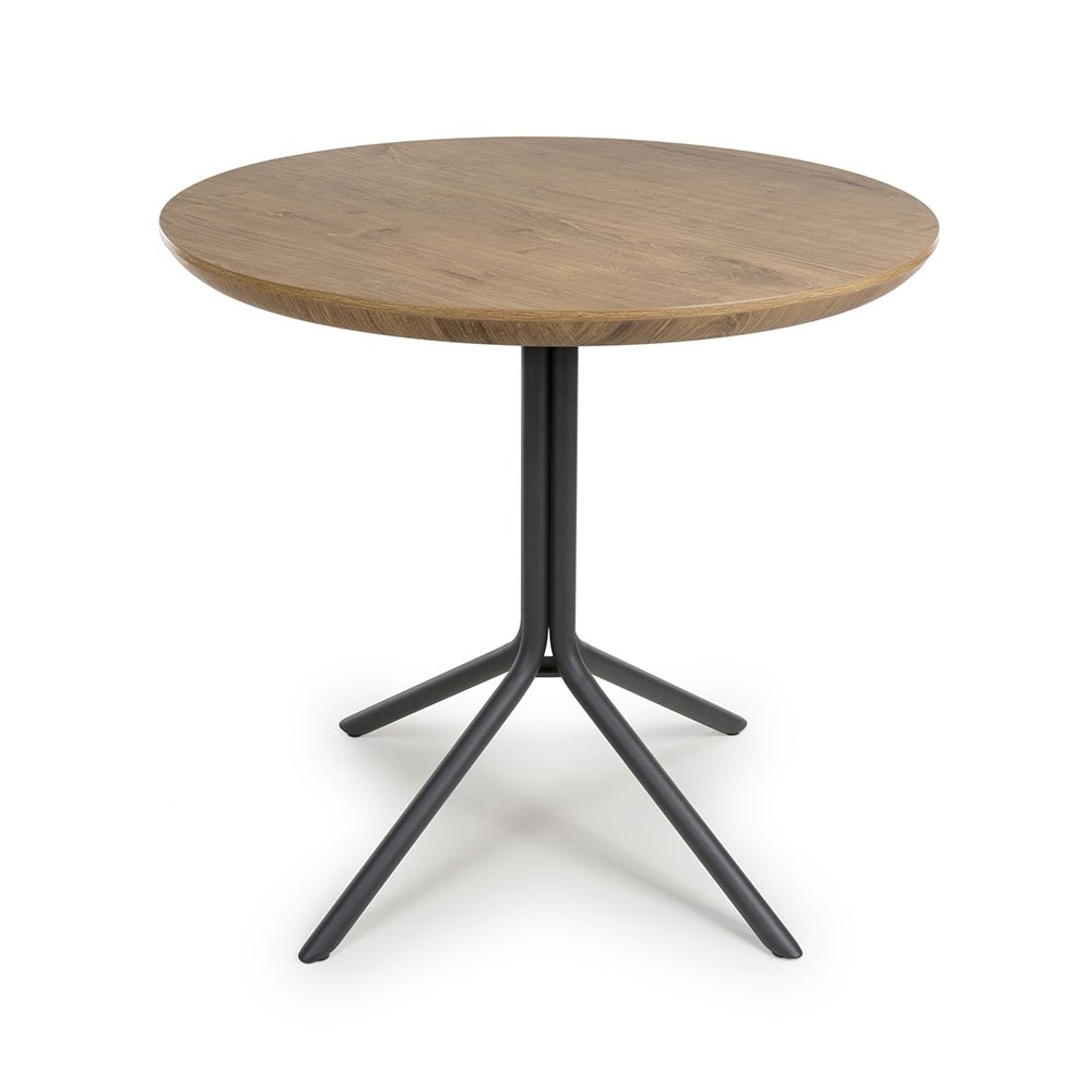 Boston 2 Person Round Dining Table Smoked Oak - Meubles