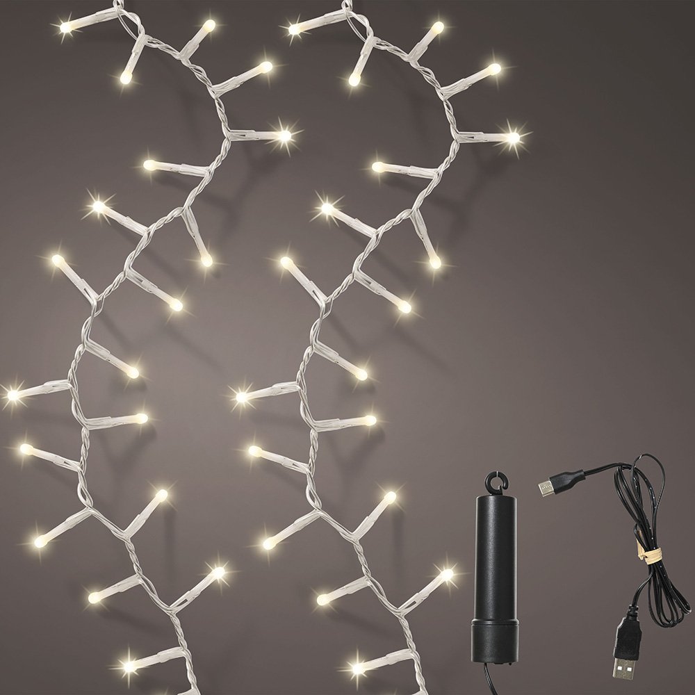 Micro LED Duracharge Compact Lights 400cm Warm White With Transparent ...