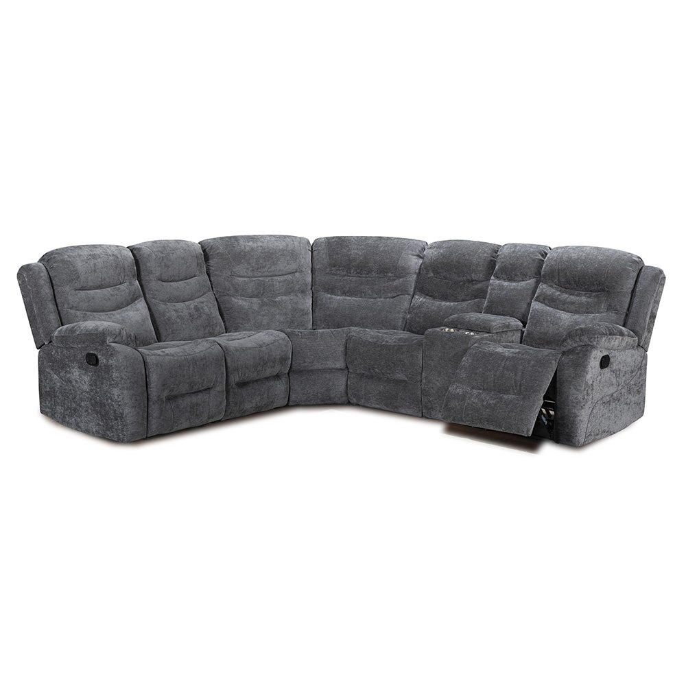 Beginish 5 Seater Manual Reclining Corner Sofa With Central Console Fa ...