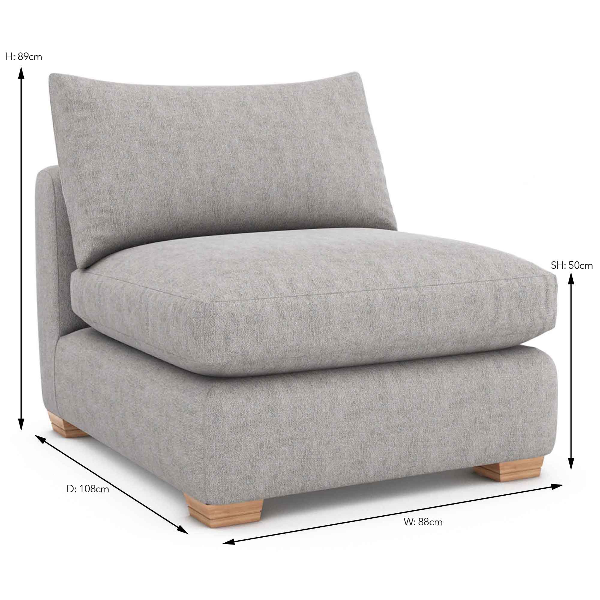 Caspian 1 Seater No Arms Fabric A - Meubles