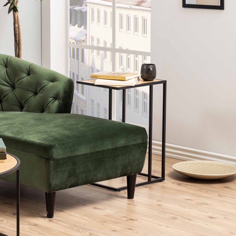 Seaford Round Side/Lamp Table Black Ash - Meubles