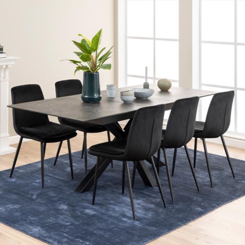 Holly 6 Person Rectangular Dining Table White With Cross Base Leg - Meubles