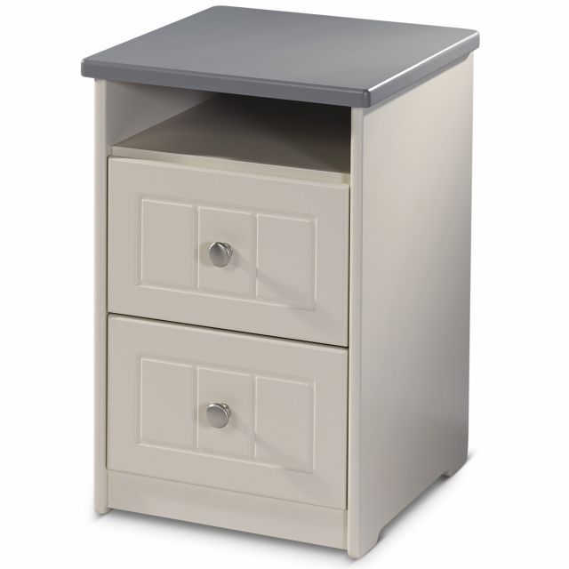 Zinnia 2 Drawer Bedside Locker Cream - Bedside Lockers & Bedside Tables ...
